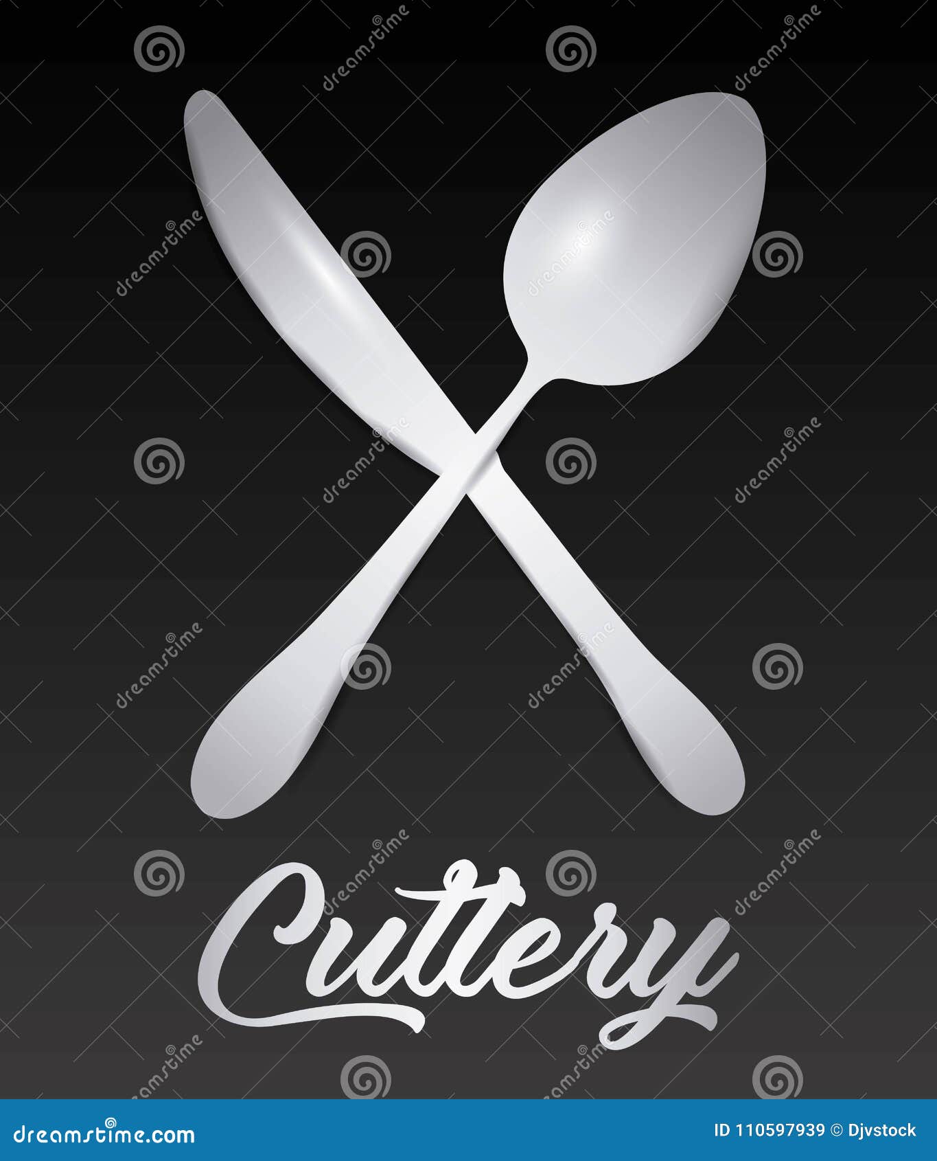 Cutlery symbol design stock vector. Illustration of cafe - 110597939
