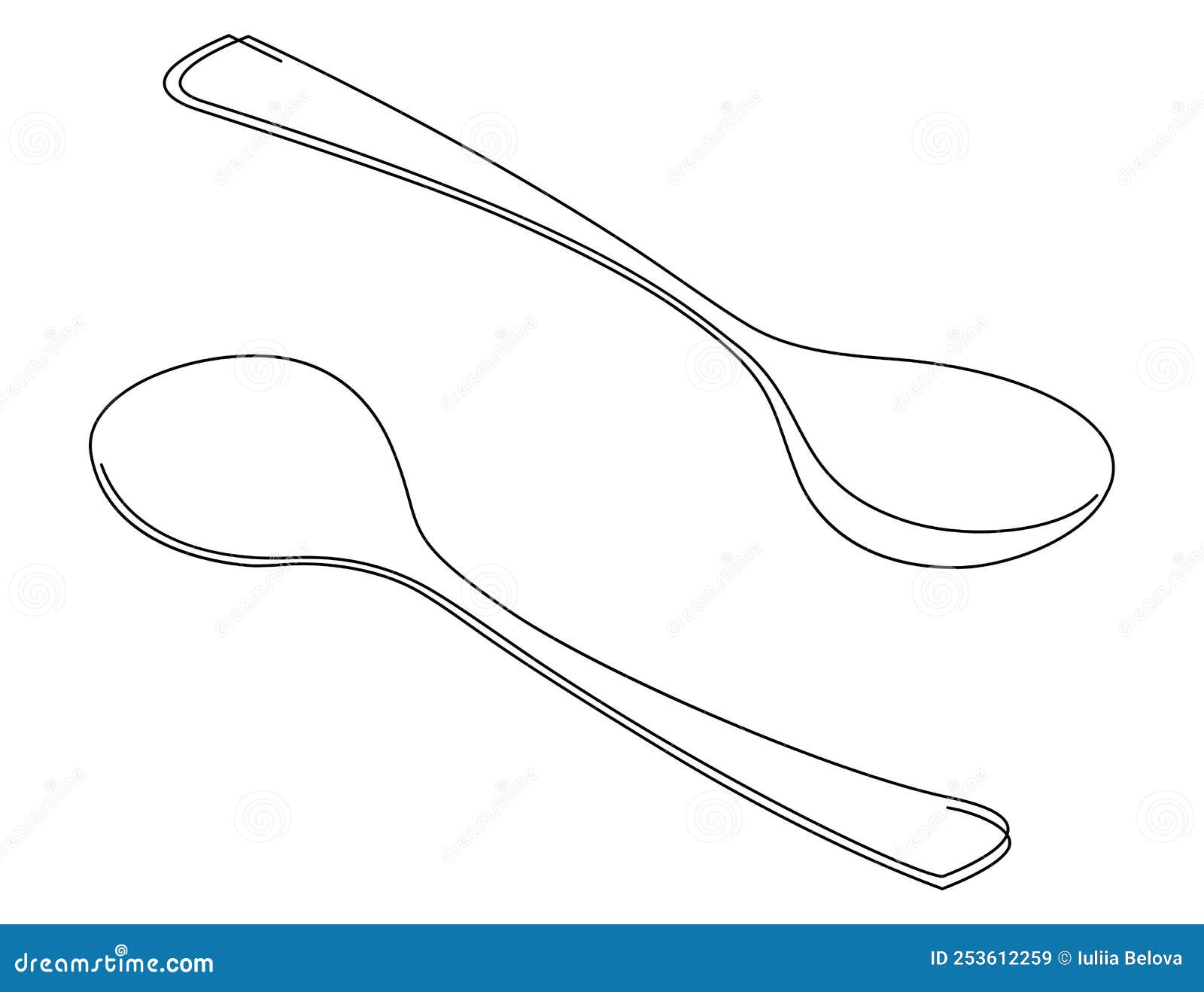Cutlery Table Spoon. Continuous Line Drawing Vector Illustration ...