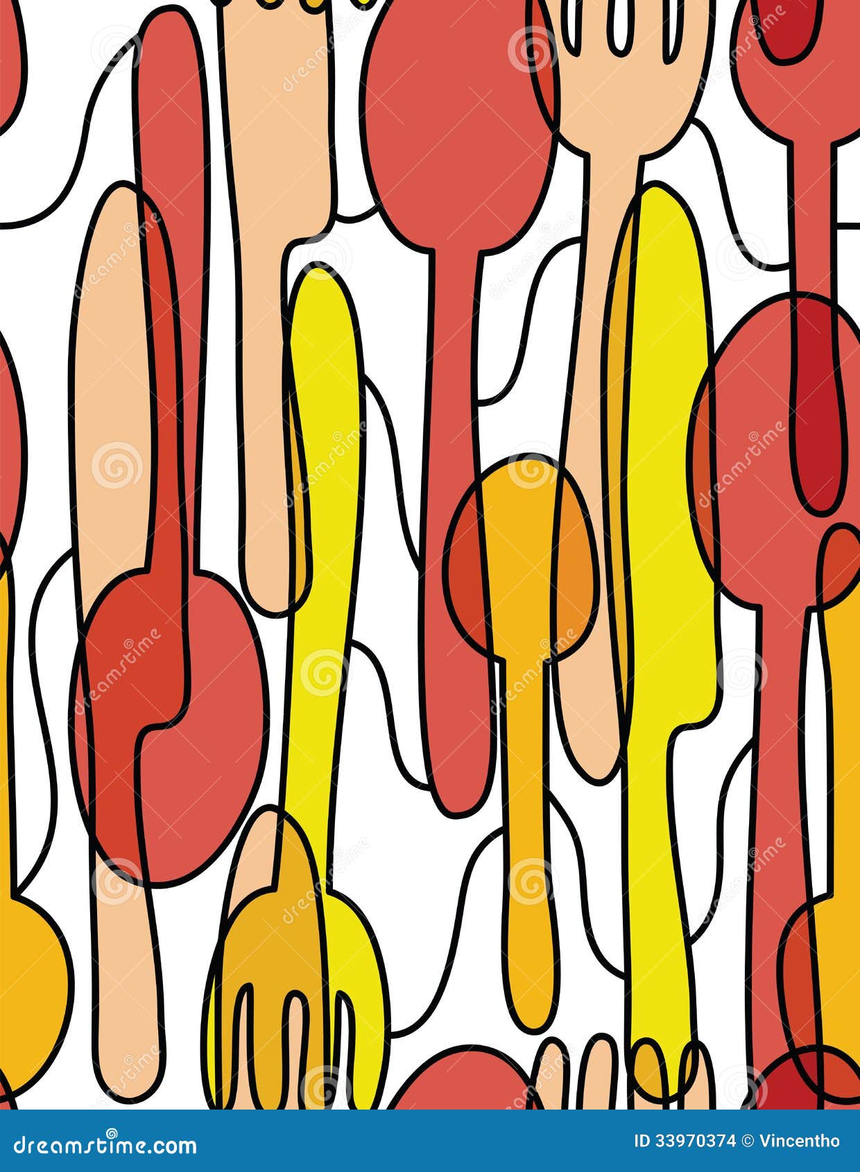 Cutlery Tableware Seamless Pattern Background Stock Vector - Illustration of dinner, spoon: 33970374
