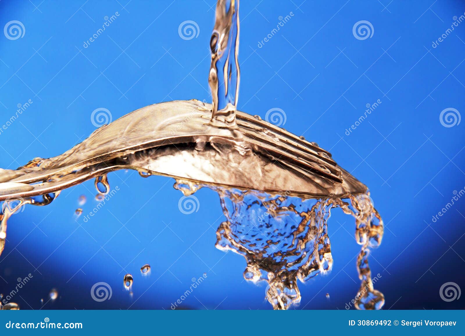 Cutlery Under Running Water. Stock Photo - Image of foam, soap: 30869492
