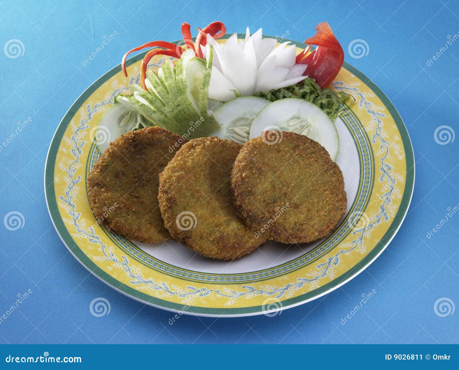 Cutlet with cucumber onion stock image. Image of cutlet - 9026811