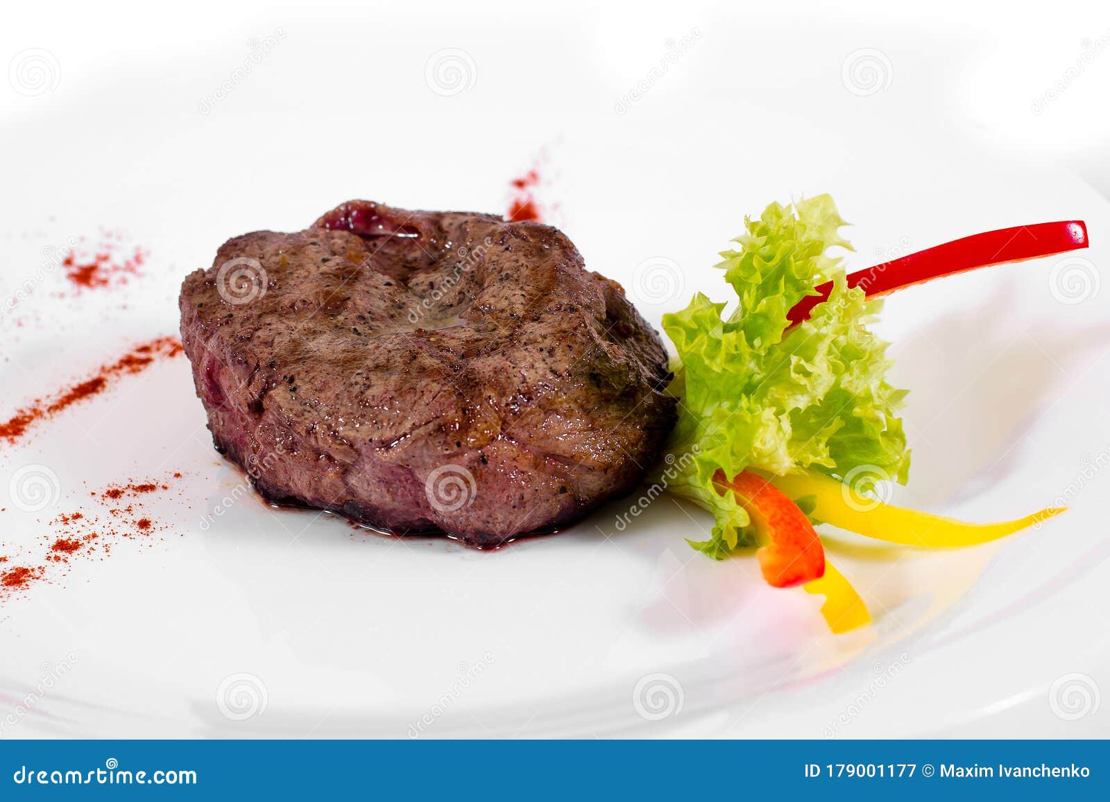 A Cutlet on a Plate on a White Background Stock Image - Image of drink ...