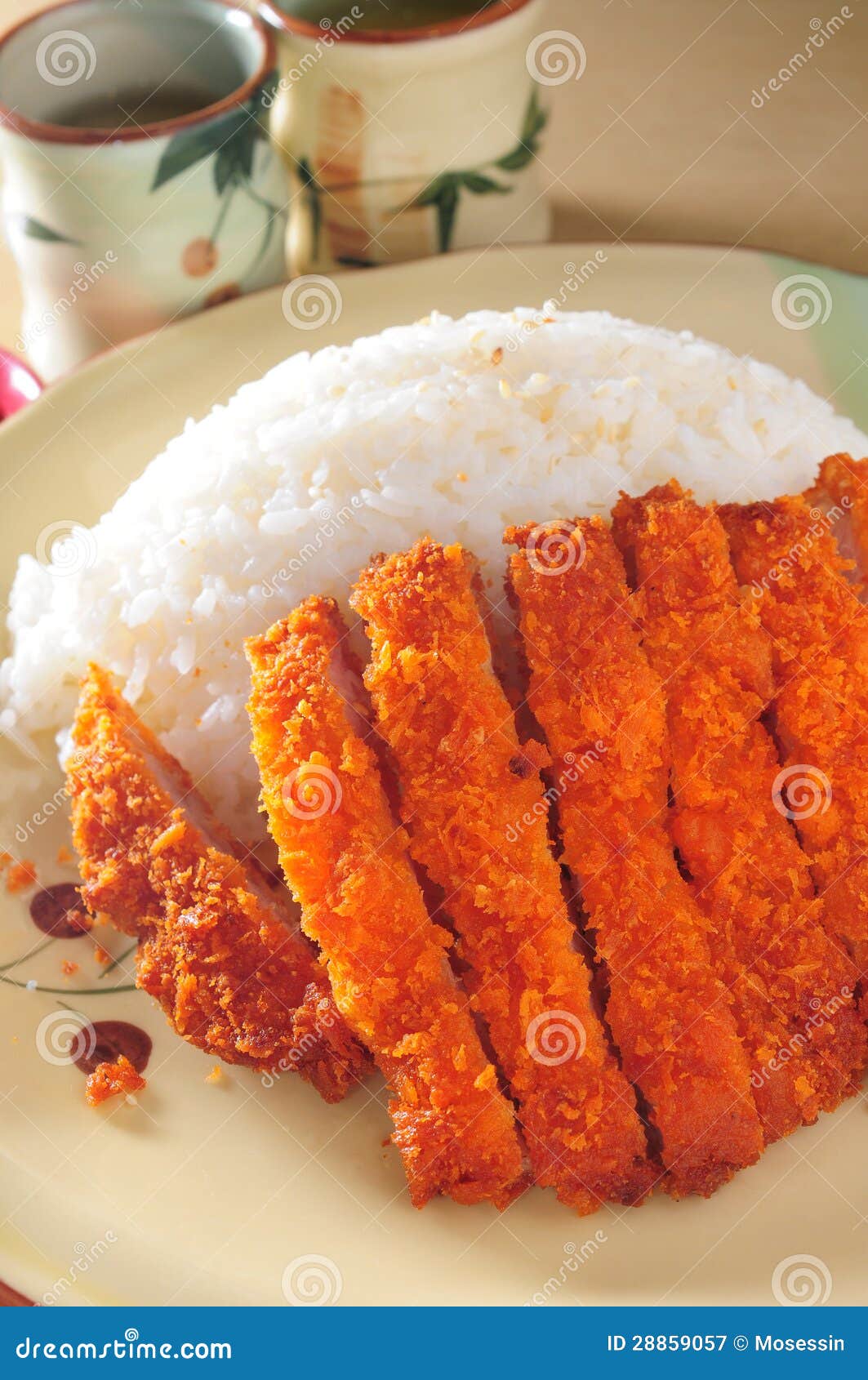 Cutlet pork and rice stock image. Image of rice, japanese - 28859057