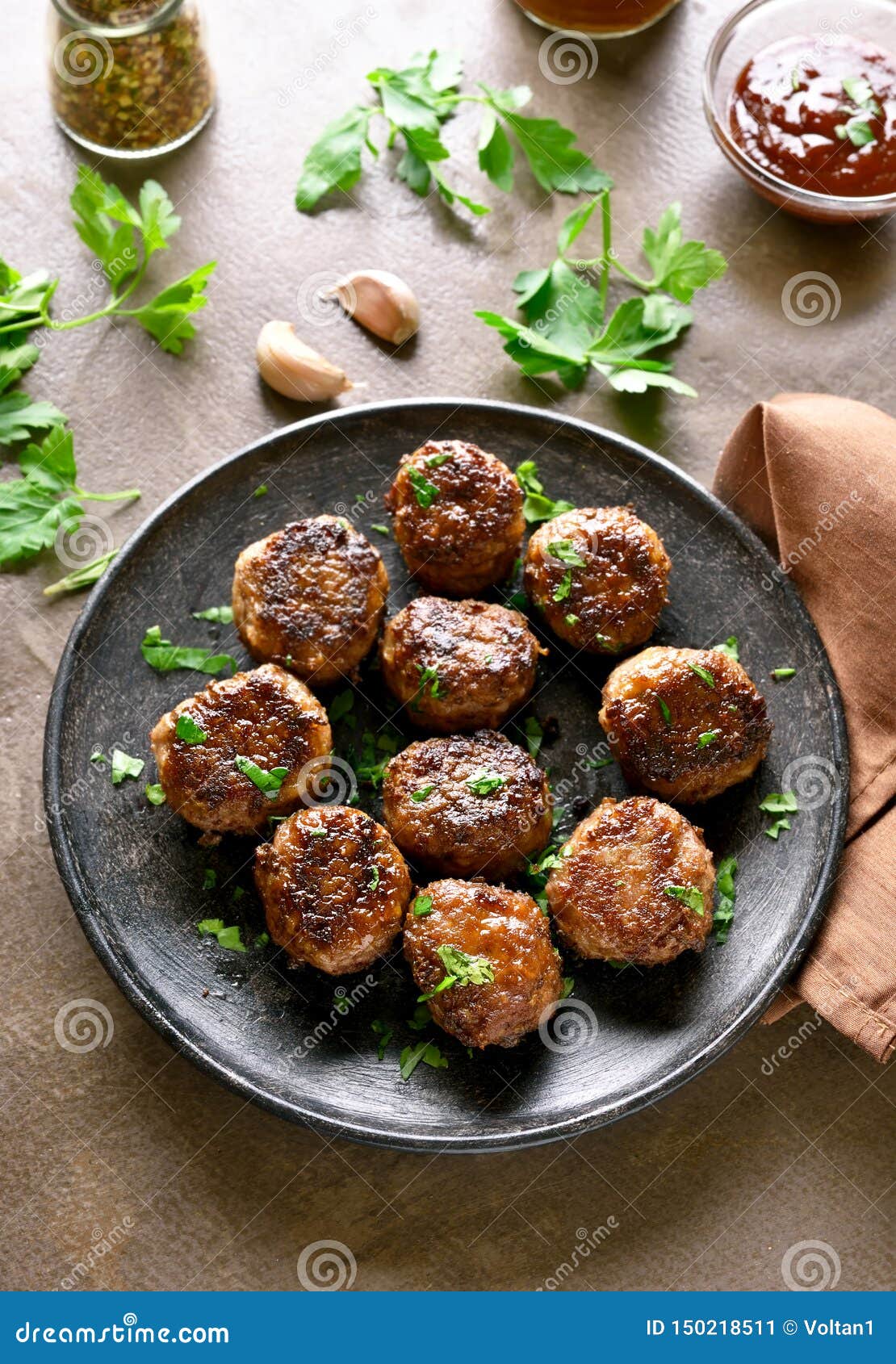 Cutlets on plate stock image. Image of lunch, fillet - 150218511