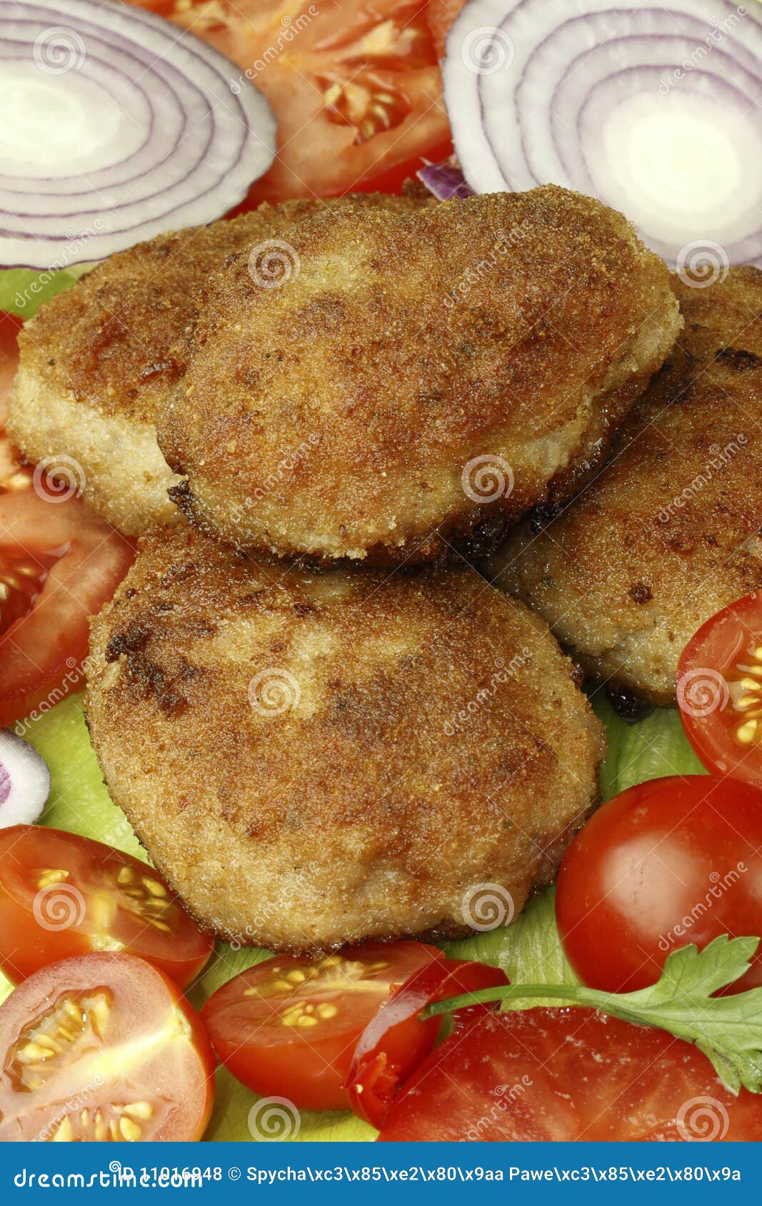 Cutlets and vegetables stock photo. Image of food, fast - 11016948