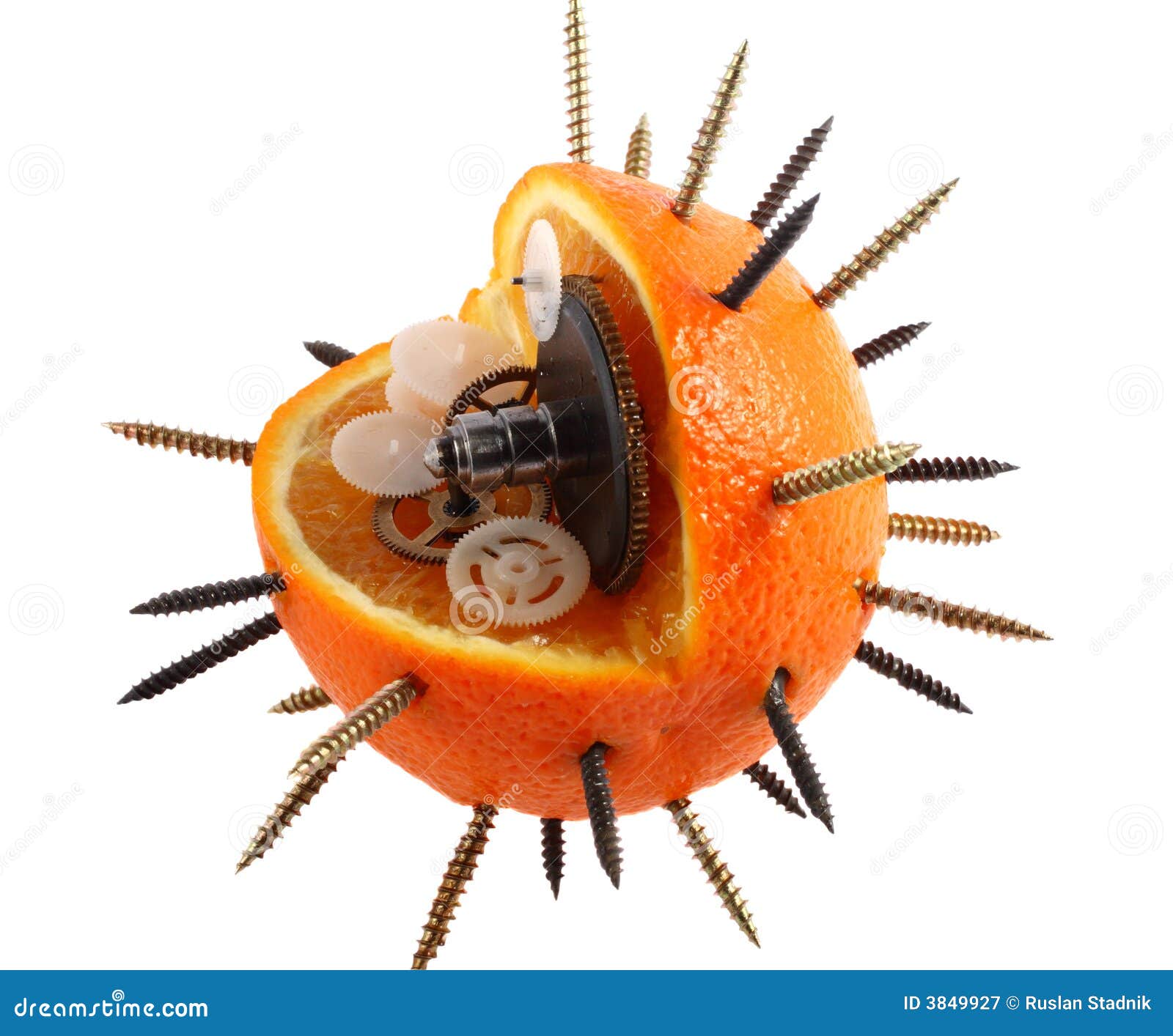 Cut Mechanical Orange stock image. Image of citrus, wheel - 3849927