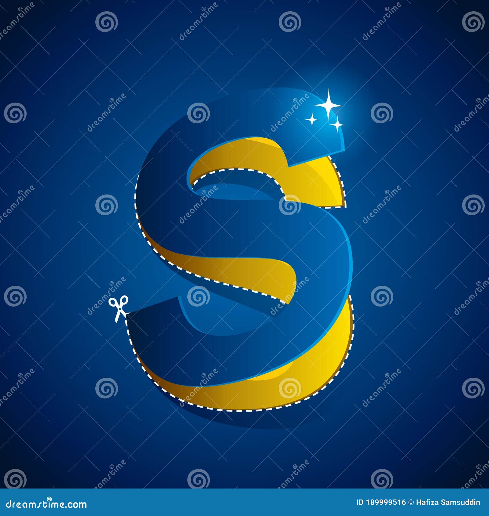 Cutout of Alphabet S. Vector Illustration Decorative Design Stock ...