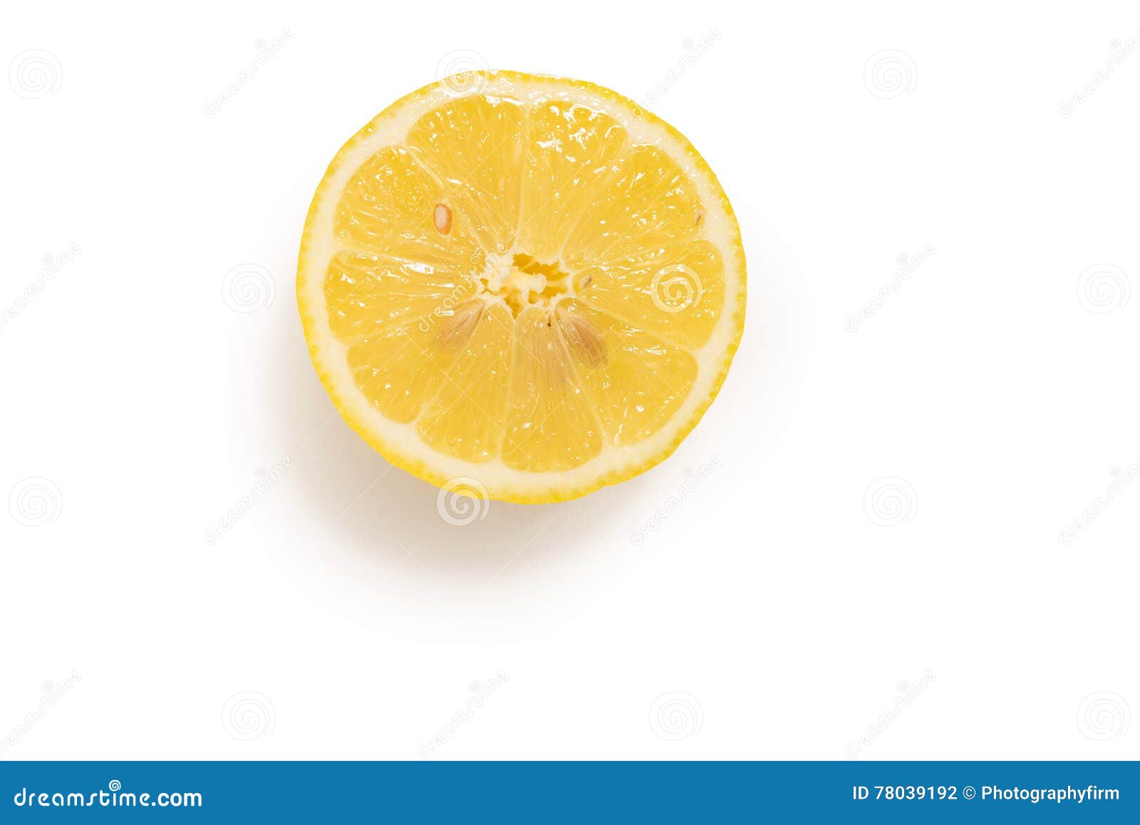Cutout of a Lemon Slice with Seeds Stock Photo - Image of lemon ...