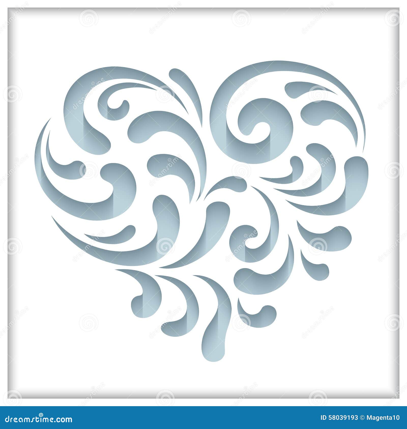 Cutout paper heart stock vector. Illustration of frame - 58039193