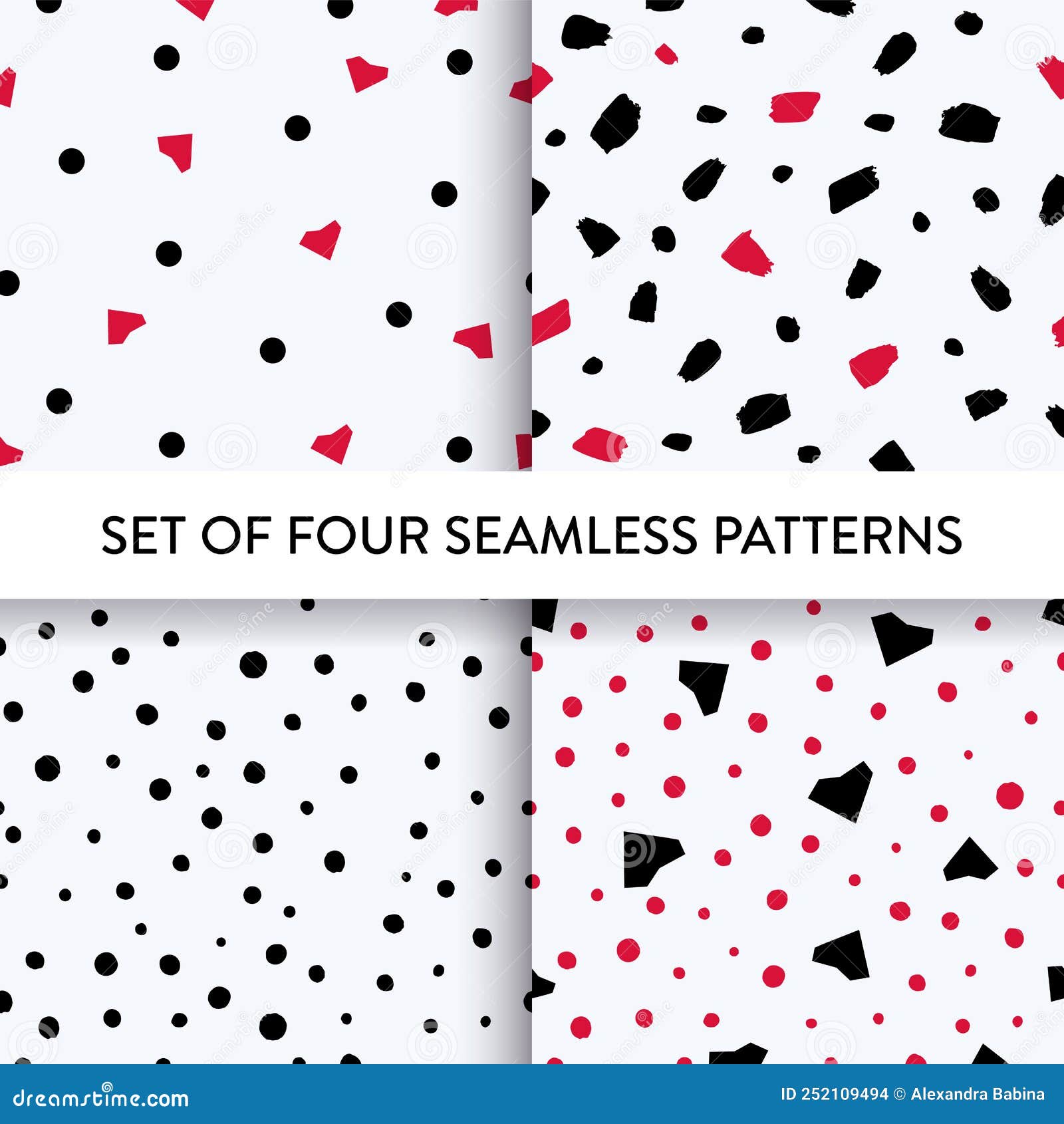 Cutout Shape, Heart Hand Painted Dot Pattern Set. Stock Vector ...