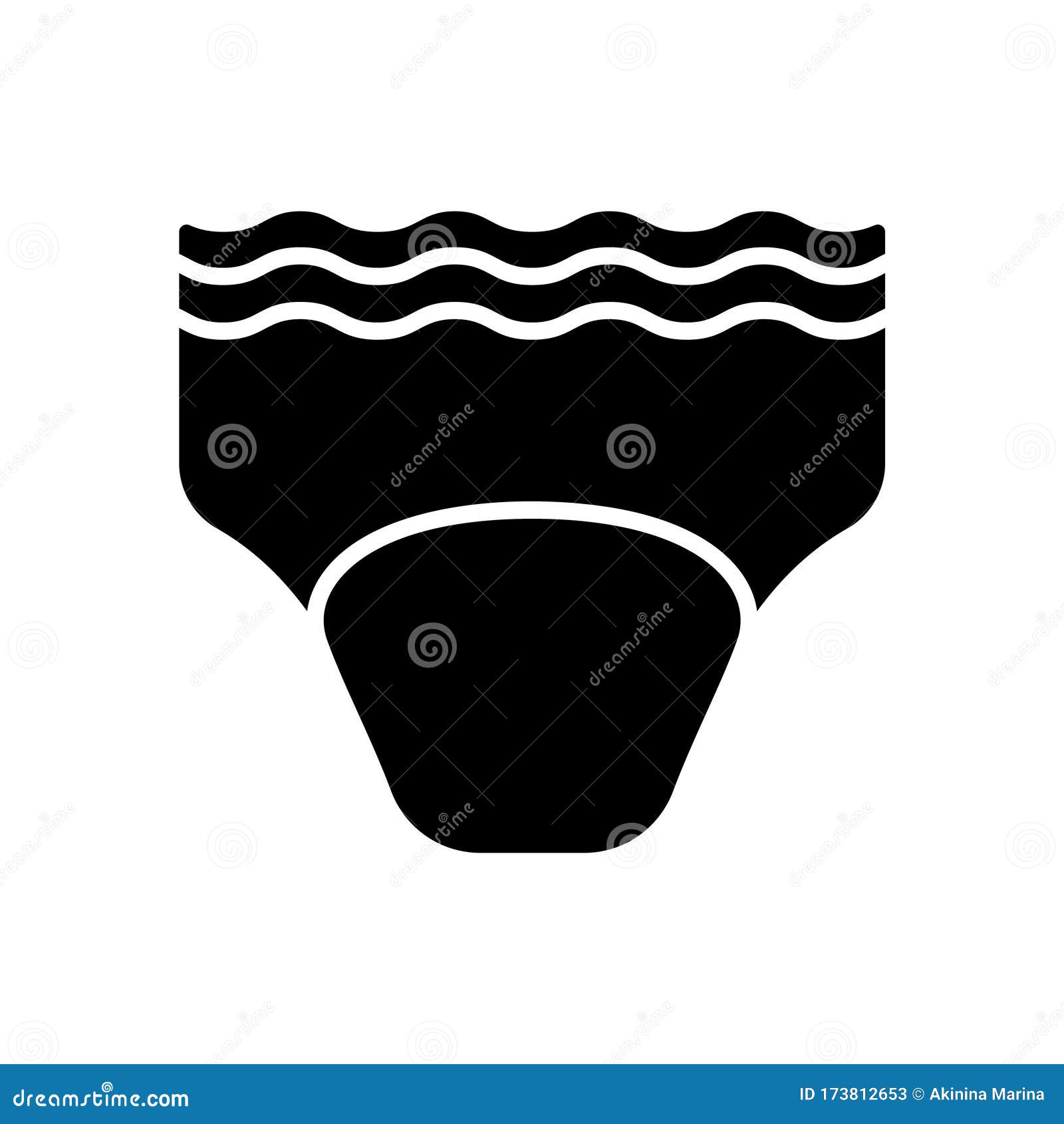 Cutout Silhouette Adult Diaper Outline Icon Of Goods For Elderly