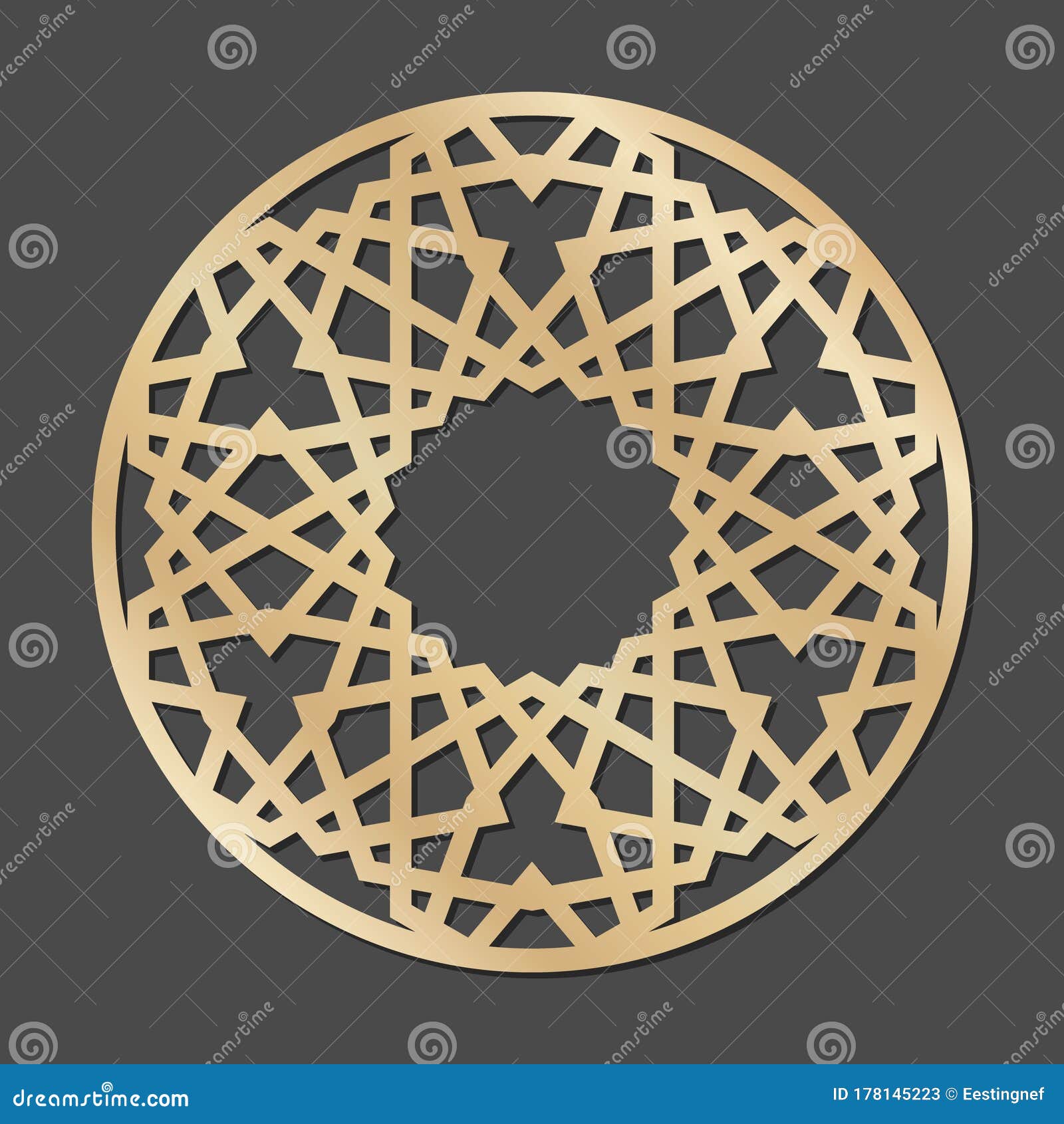 Cutout Silhouette Panel with Ornamental Geometric Arabic Pattern in ...