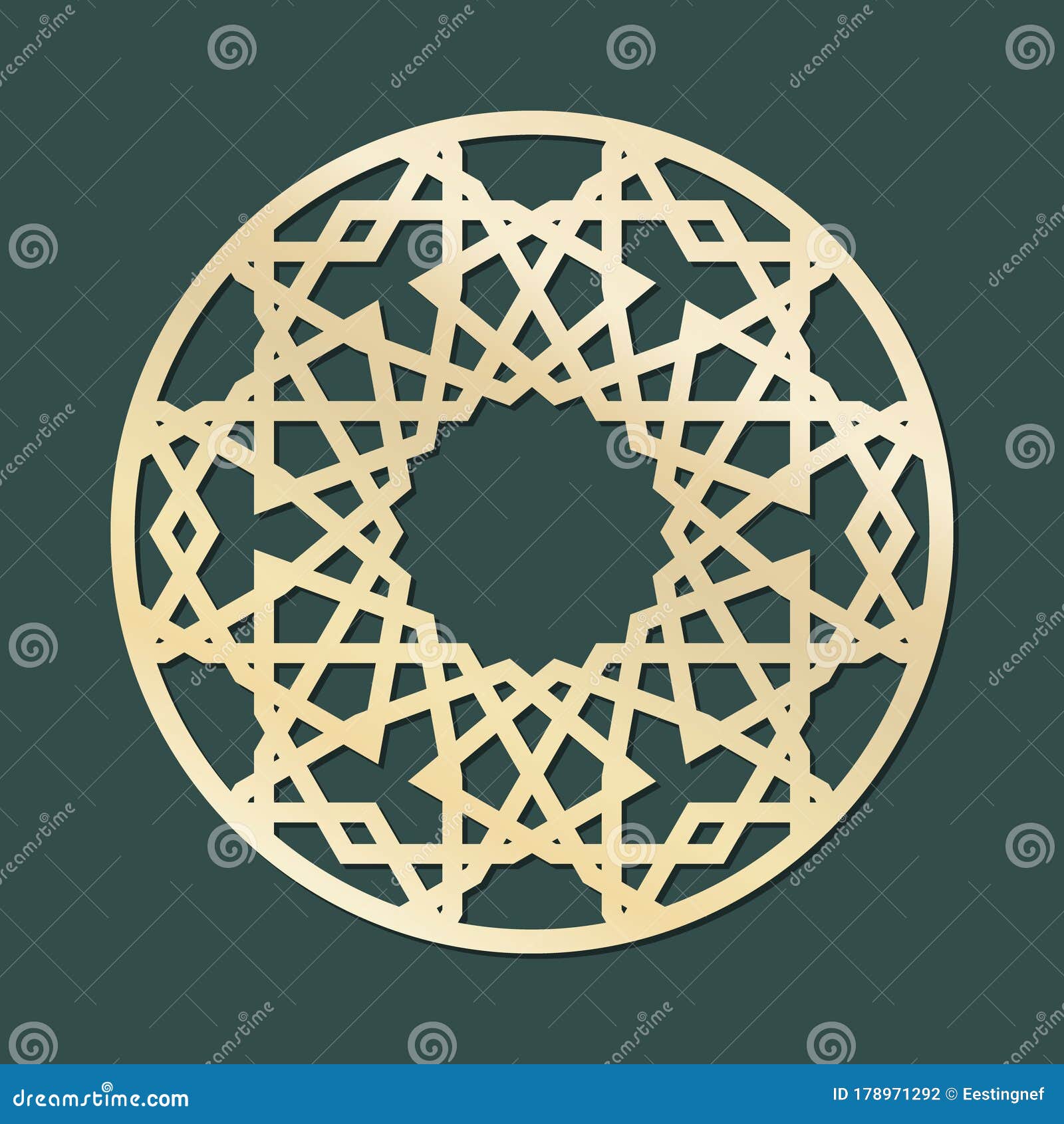 Cutout Silhouette Panel with Ornamental Geometric Arabic Pattern in ...