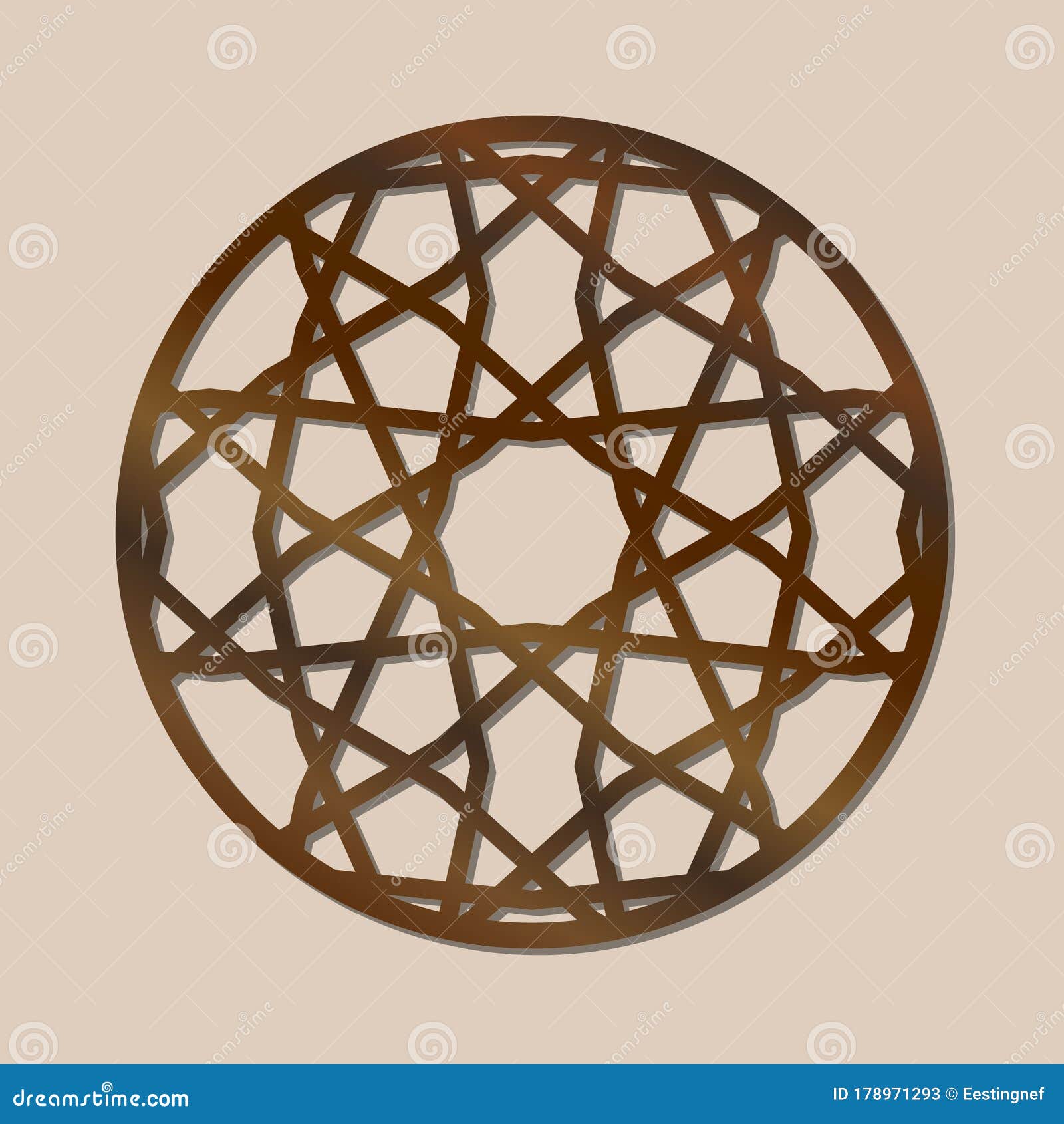 Cutout Silhouette Panel with Ornamental Geometric Arabic Pattern in ...
