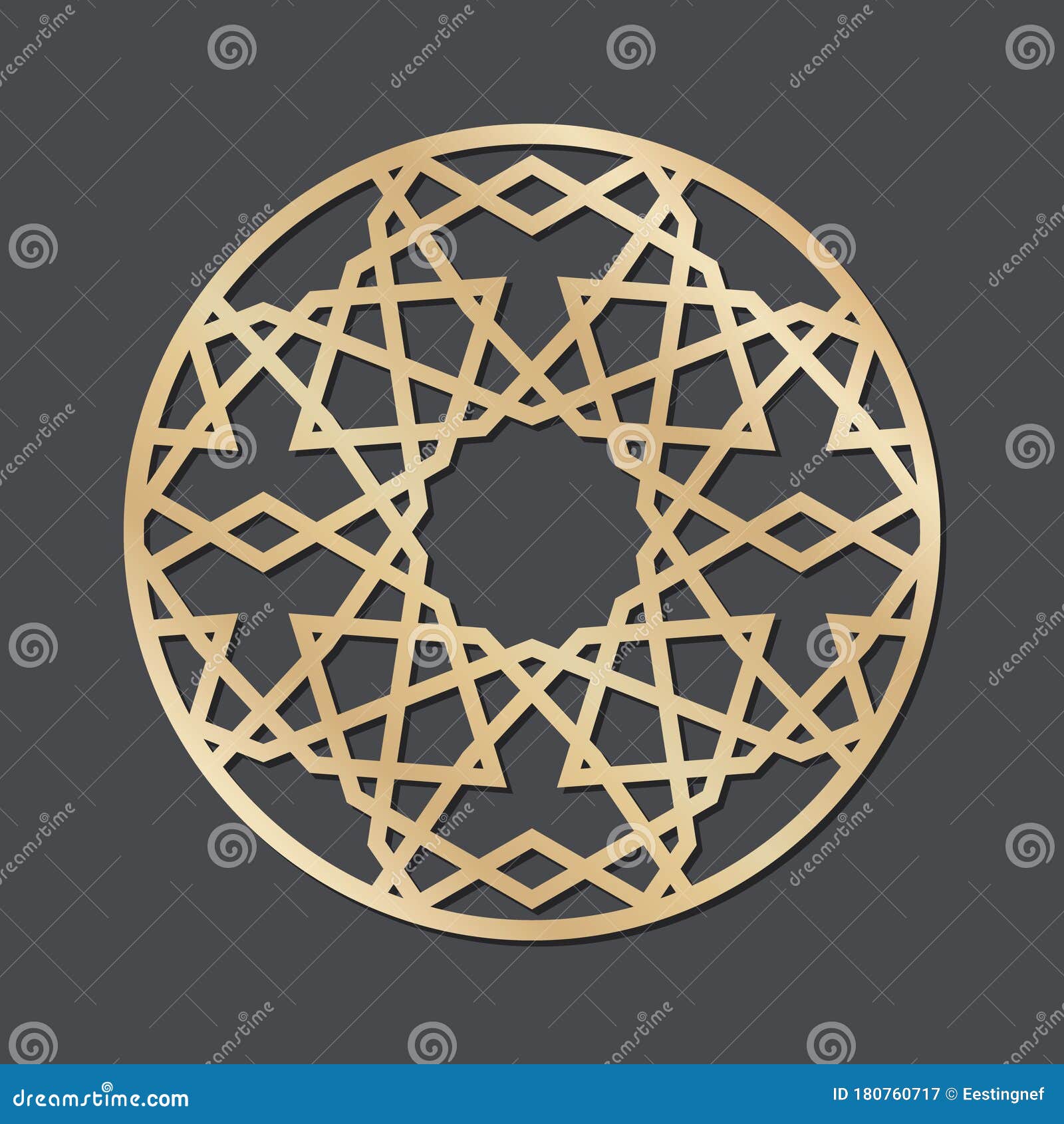 Cutout Silhouette Panel with Ornamental Geometric Arabic Pattern in ...