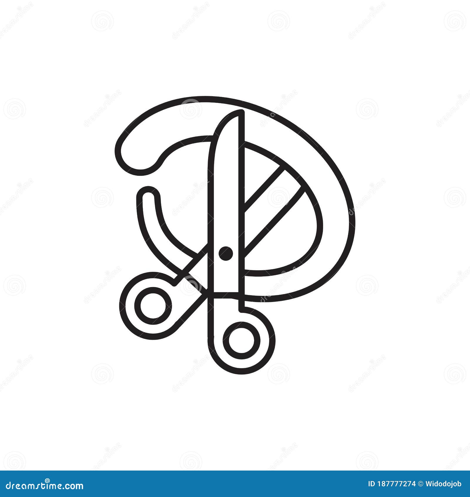 Cutout / snip lines icon stock vector. Illustration of label - 187777274