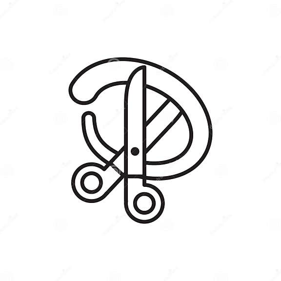 Cutout / snip lines icon stock vector. Illustration of label - 187777274