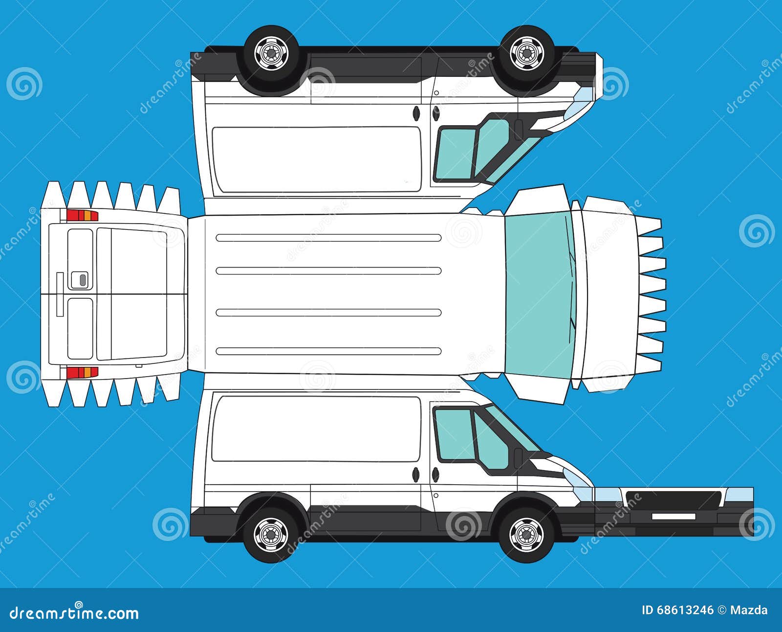 Cutout of van stock illustration. Illustration of traffic - 68613246