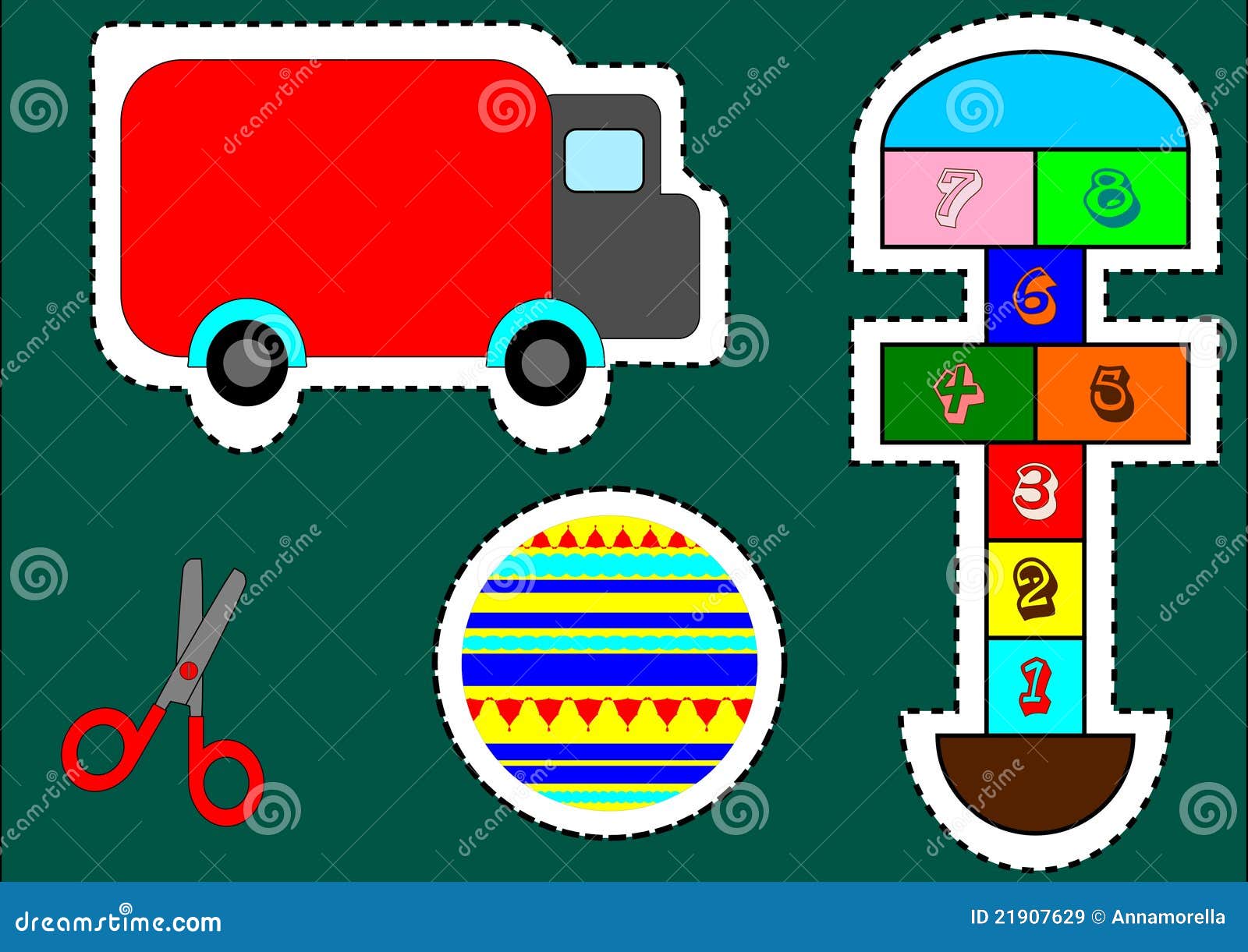 Cutouts for kids stock vector. Illustration of sticker - 21907629
