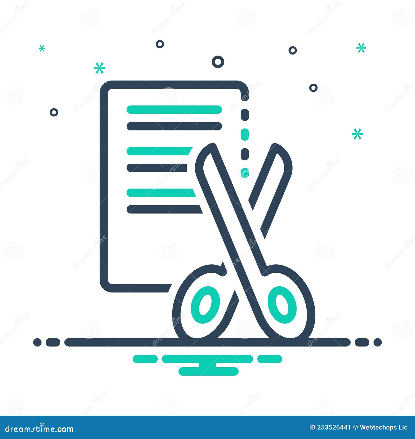 Mix Icon for Cuts, Scissor and Paper Stock Vector - Illustration of ...