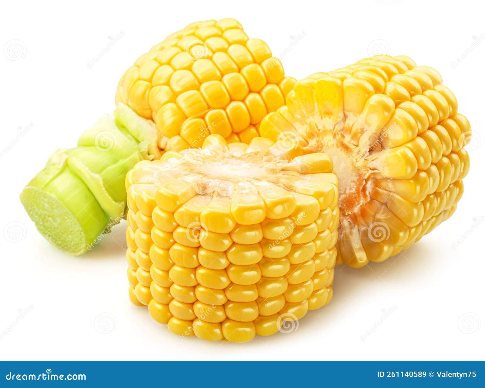 Cuts of Maize Cob or Corn Cob Isolated on White Background Stock Image ...