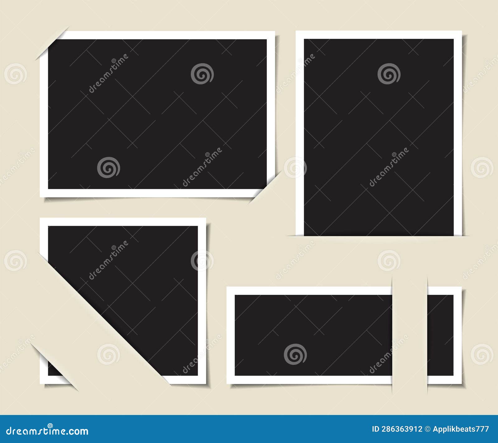Cuts in the Paper for Attaching a Photo Template. Vector Illustration ...
