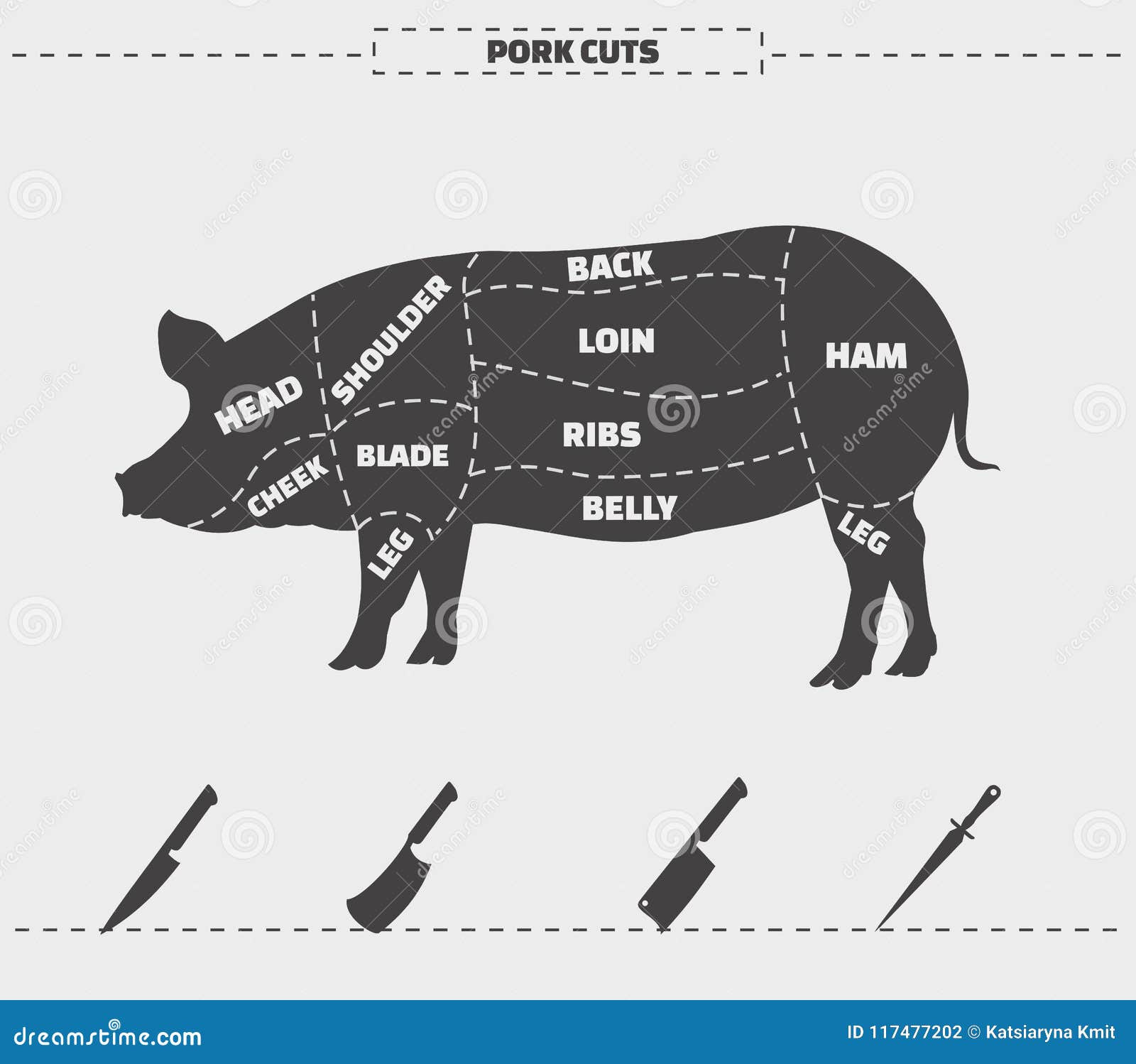 Pork Vector Illustration Isolated On White Background. | CartoonDealer ...