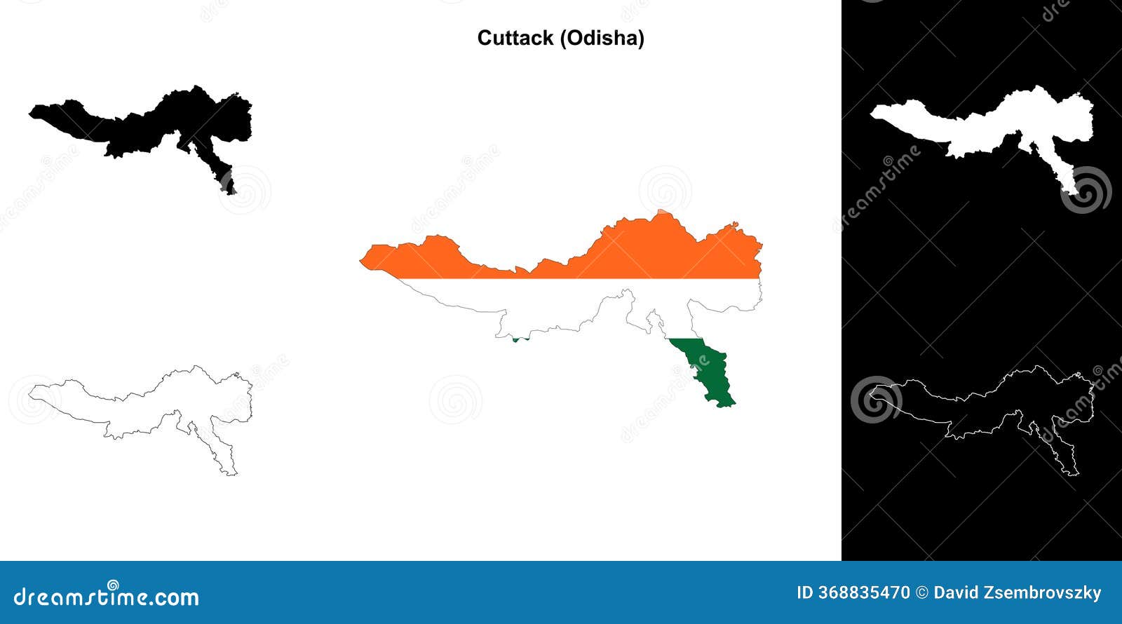 Cuttack District Odisha State, Republic Of India Map Vector ...