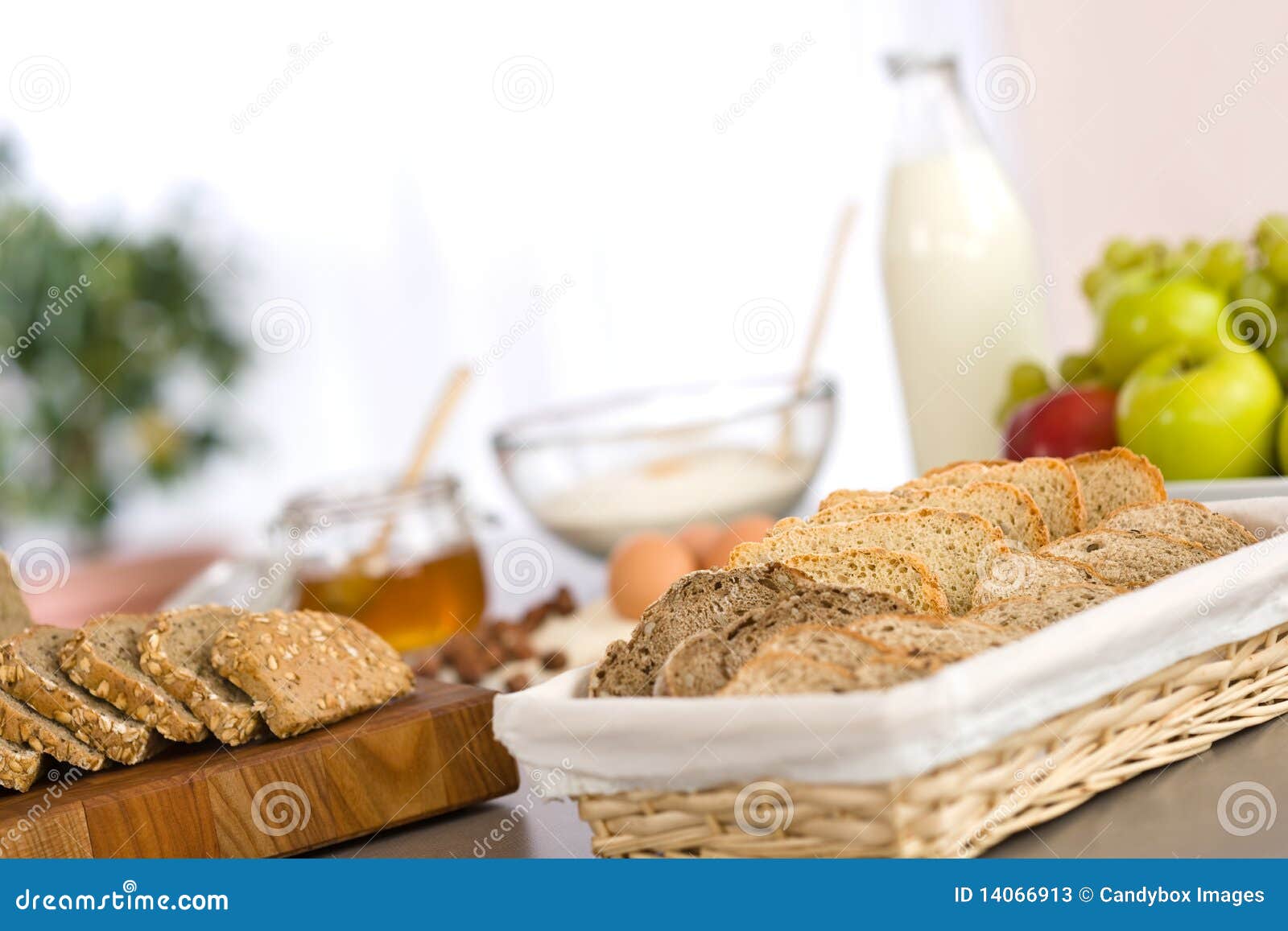 Cutted Bread with Baking Dough Ingredients Stock Image - Image of cook ...