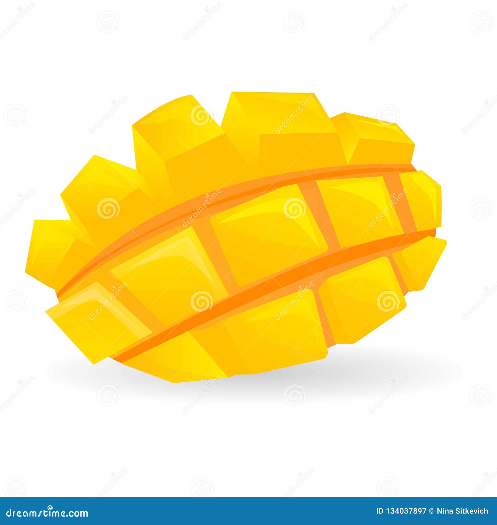 Cutted Mango Icon, Realistic Style Vector Illustration | CartoonDealer ...