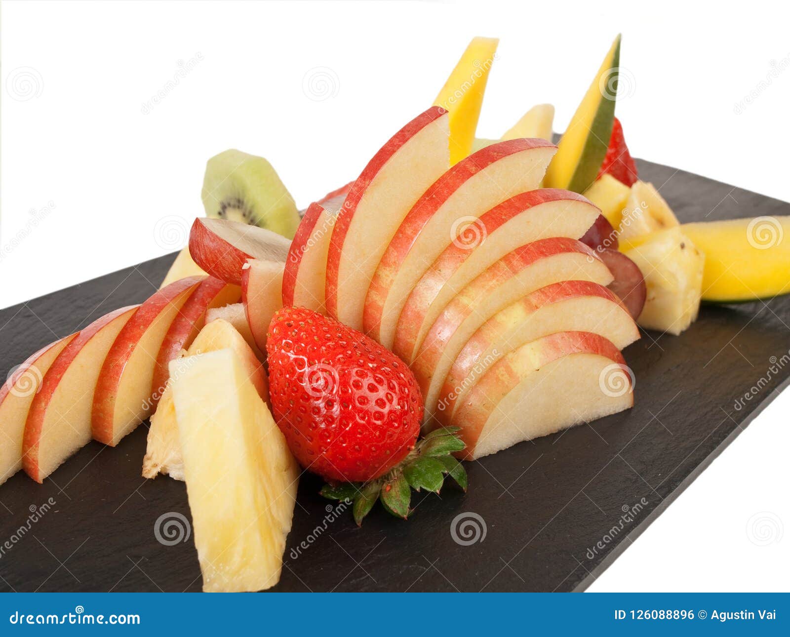 Cutted fruit on a plate stock photo. Image of snack - 126088896