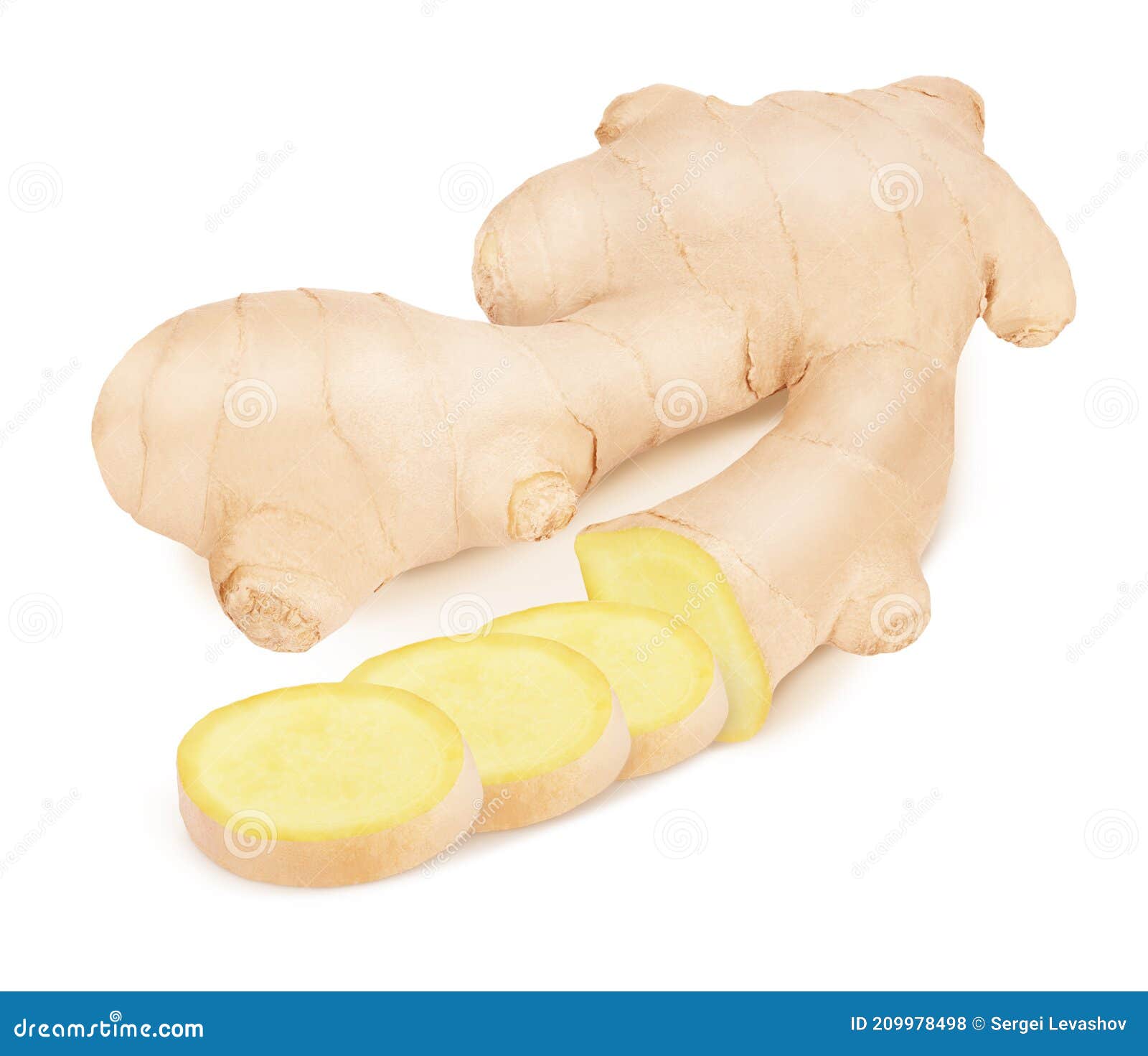Cutted Ginger Isolated on a White Background. Stock Photo - Image of ...