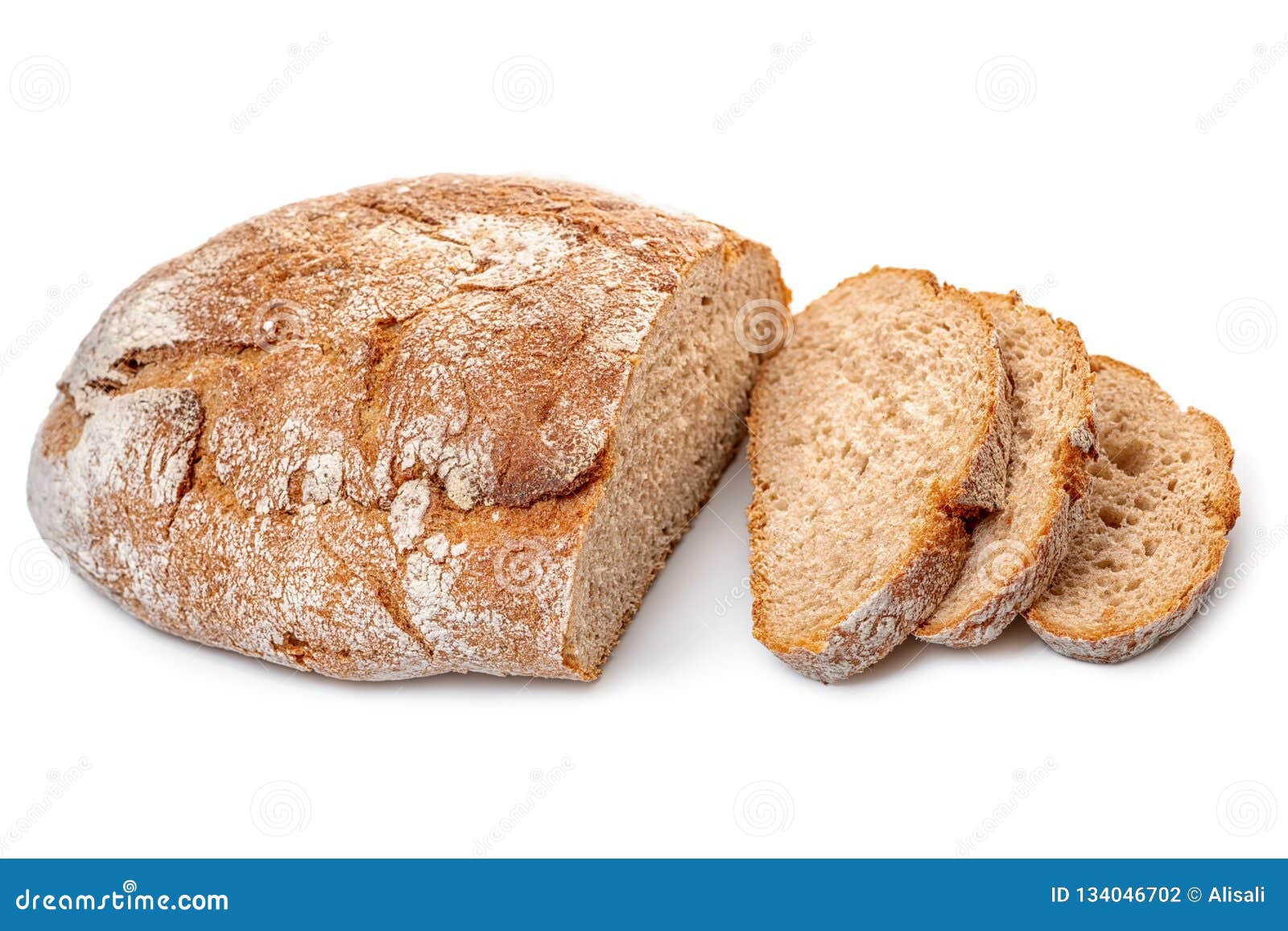 Cutted Greek Bread Isolated on White Stock Photo - Image of greece ...