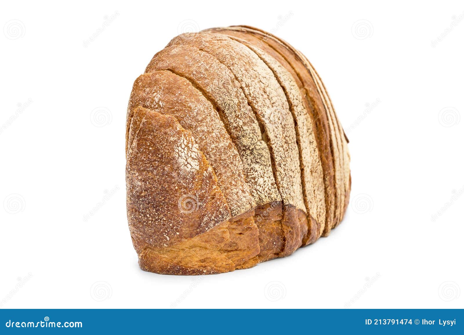 Cutted Half of Bread on White Background Stock Photo - Image of fresh ...