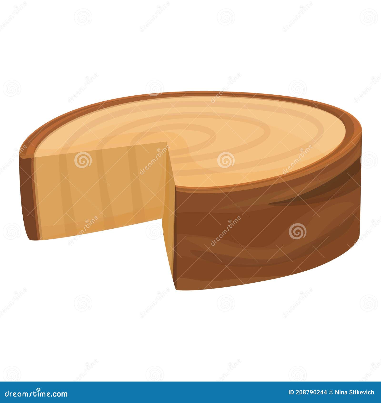 Cutted Half Tree Trunk Icon, Cartoon Style Stock Vector - Illustration ...