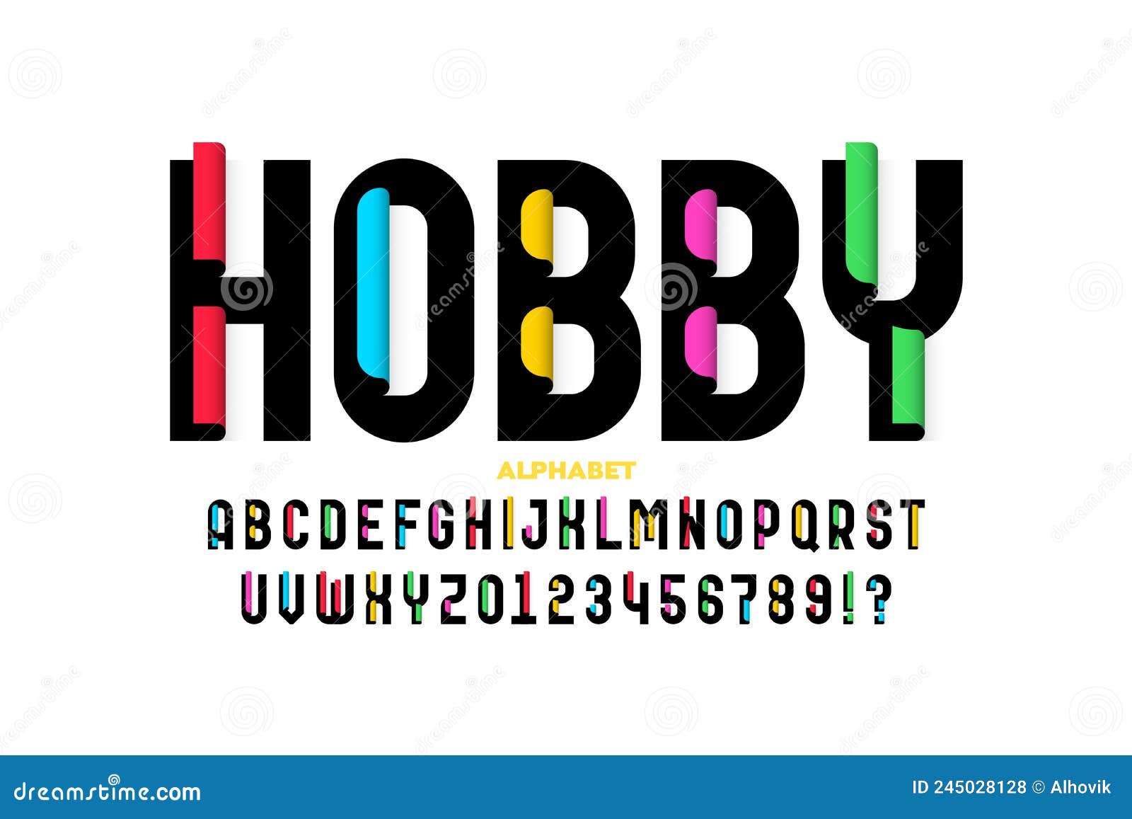 Cutted letters style font stock vector. Illustration of fashionable ...