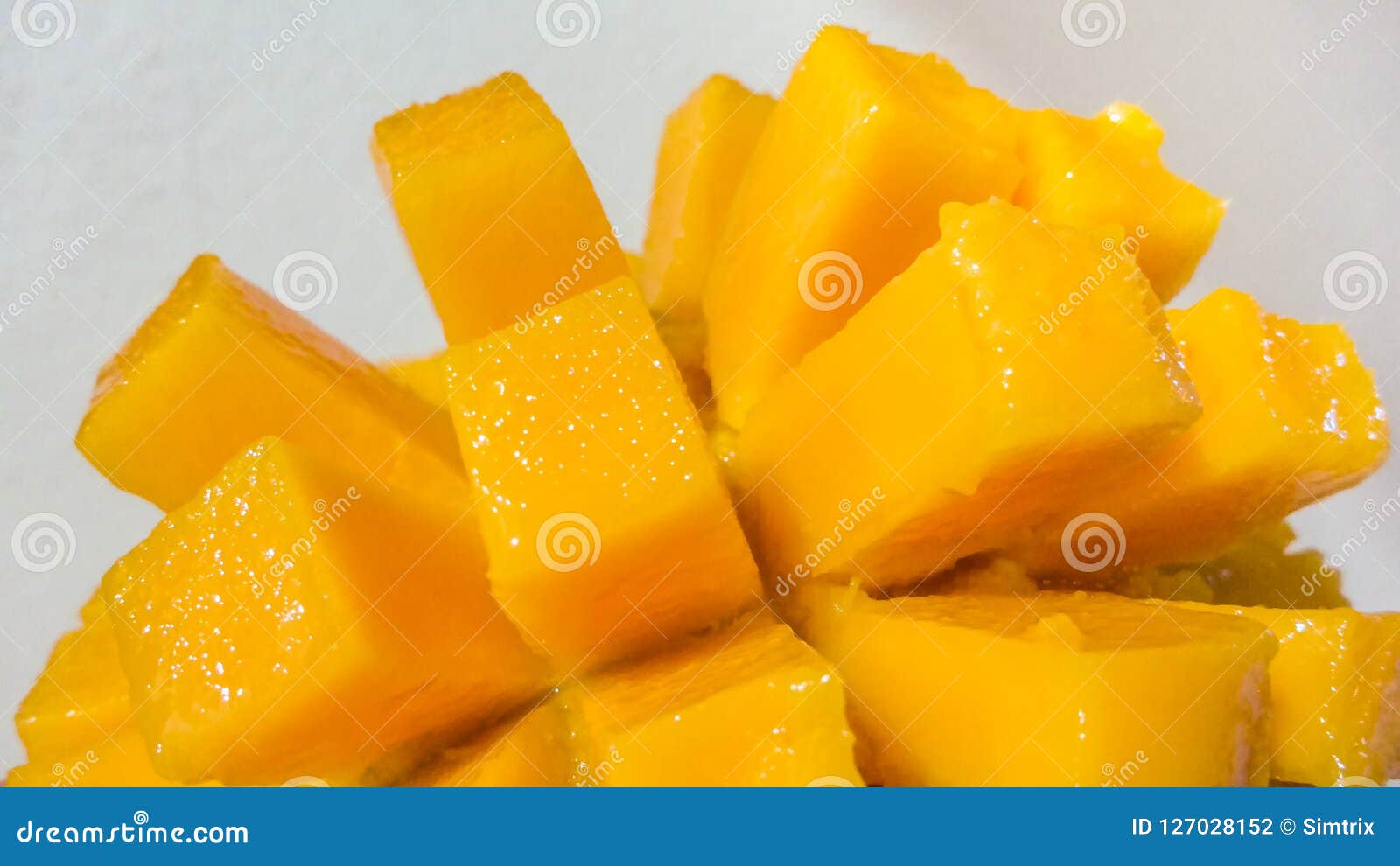 Cutted Mango Isolated on White Background. Stock Photo - Image of slice ...