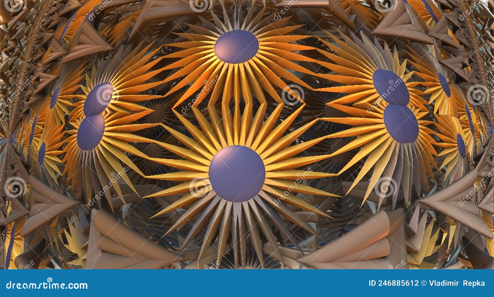 Cutted Orange Flowers-3D Computer Render Virtual Scene Stock ...