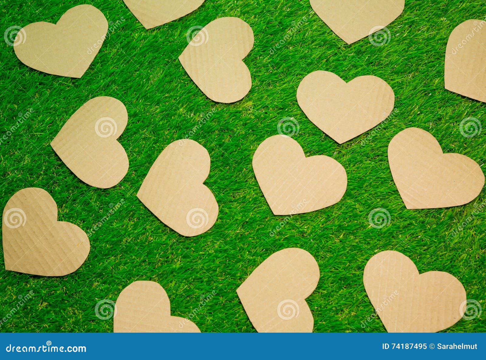 Cutted Paper Hearts on the Grass Stock Image - Image of abstract ...