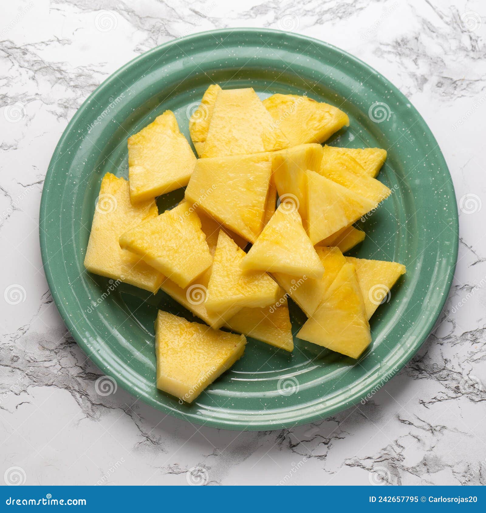 Cutted Pineapple Fruit on Marble Background Stock Image - Image of ...