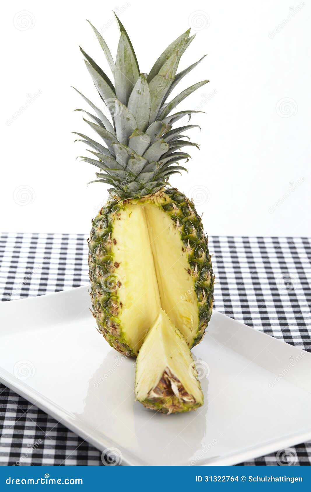Cutted pineapple stock photo. Image of white, blackwhite - 31322764