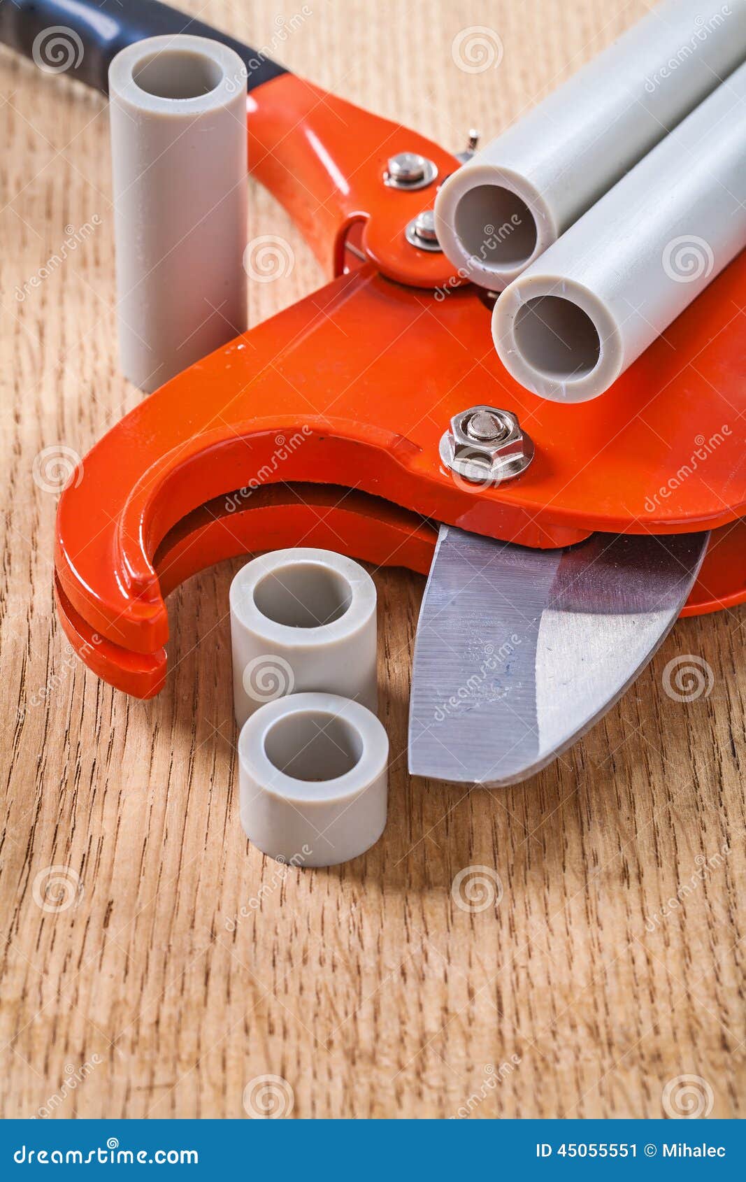 Cutted Pipes and Pipe Cutter Stock Image - Image of board, fittings ...