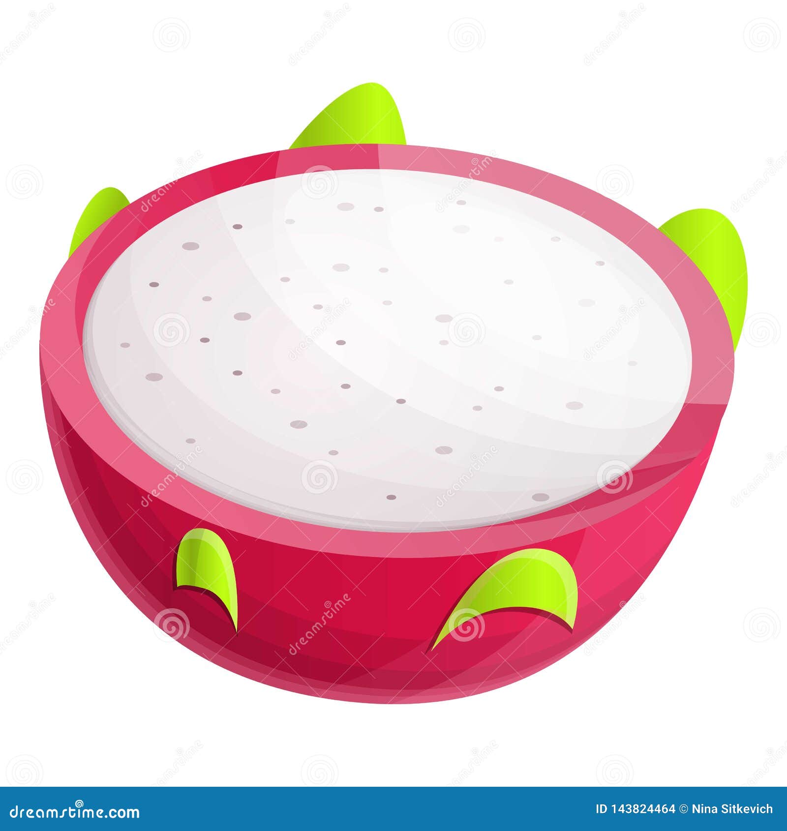 Cutted Pitaya Icon, Cartoon Style Stock Vector - Illustration of ...