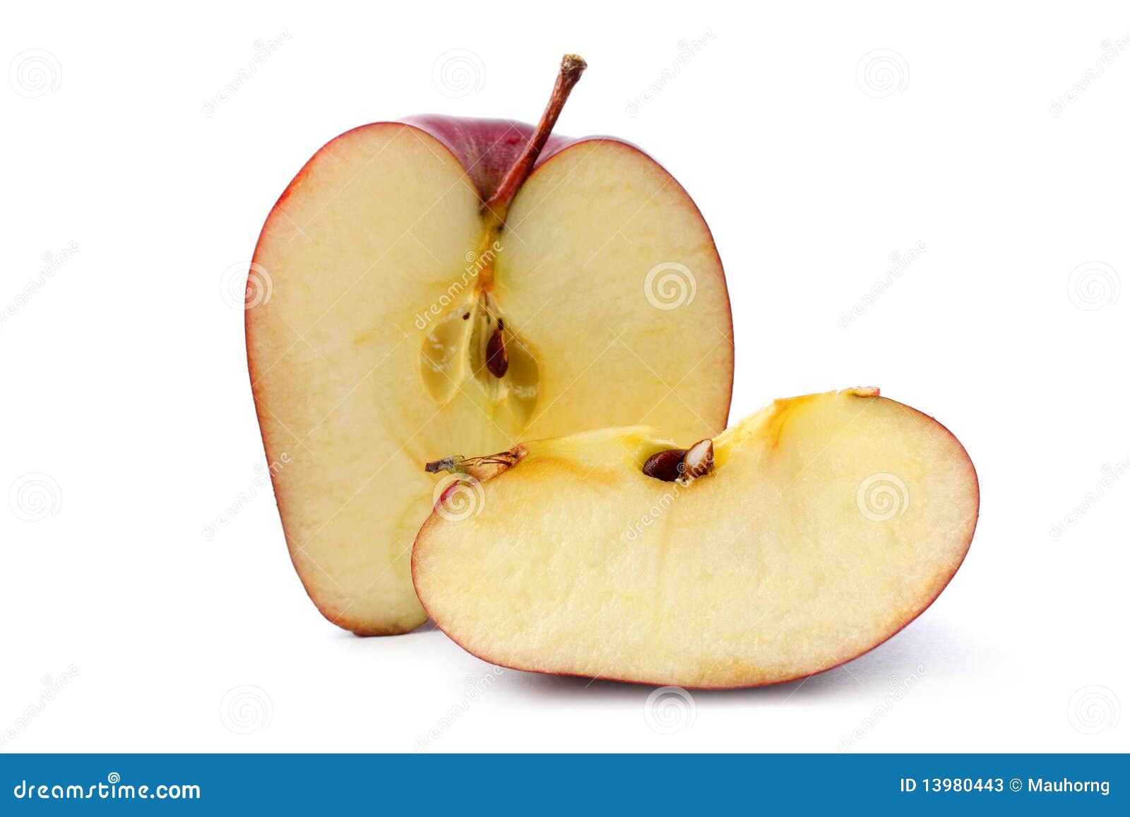 Cutted Red Apple stock image. Image of reddish, internal - 13980443