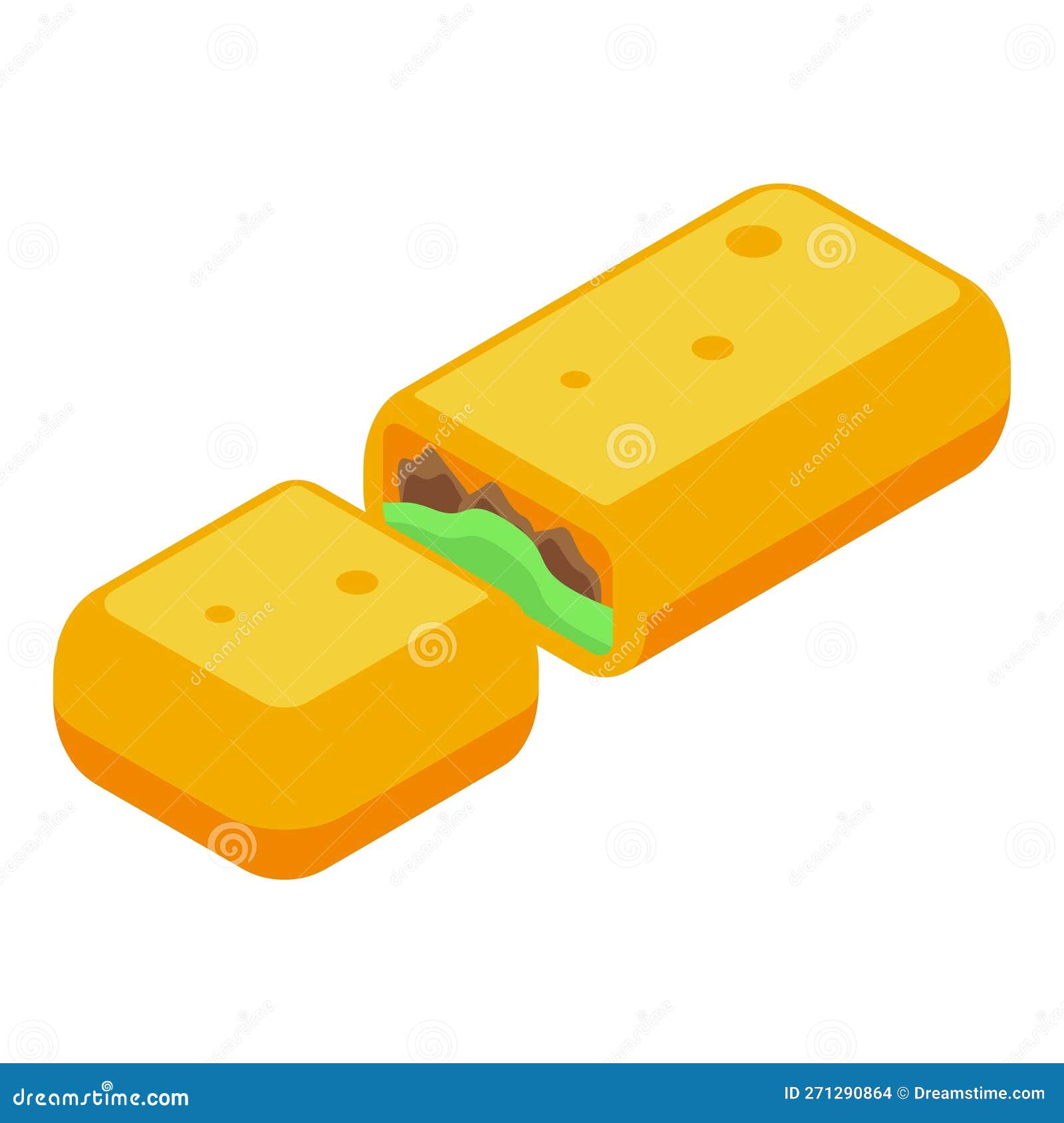 Cutted Spring Roll Icon Isometric Vector. Chinese Menu Stock Vector ...