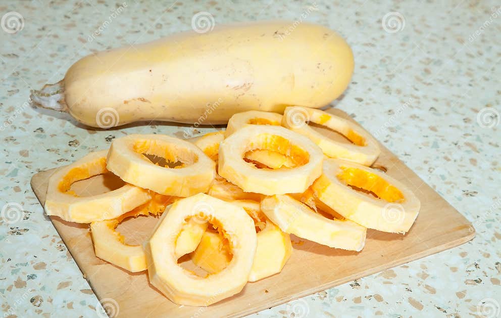 Cutted Vegetable Marrow on Cutting Board Stock Image - Image of ...