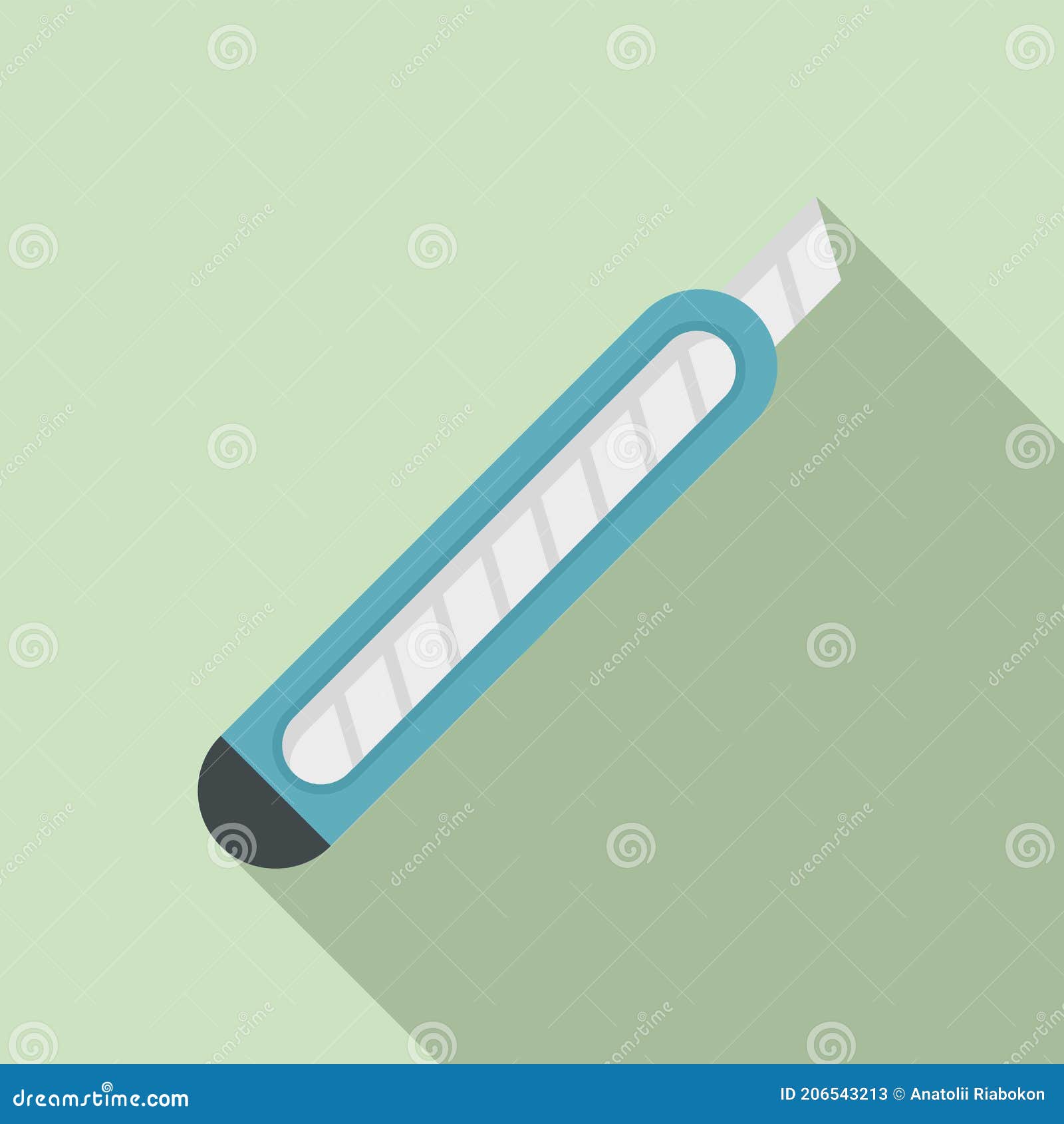 Boxcutter Flat Design Vector Illustration. Blade Stationery Knife ...