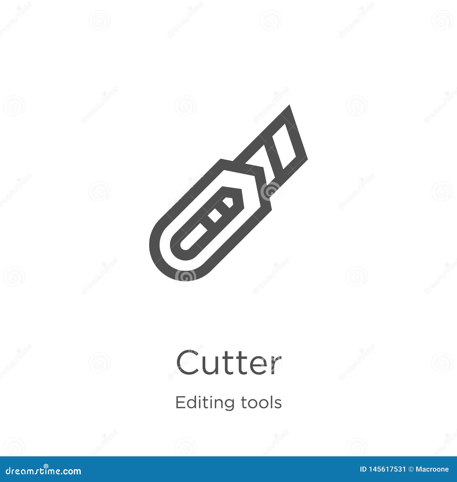 Cutter Icon Vector from Editing Tools Collection. Thin Line Cutter ...