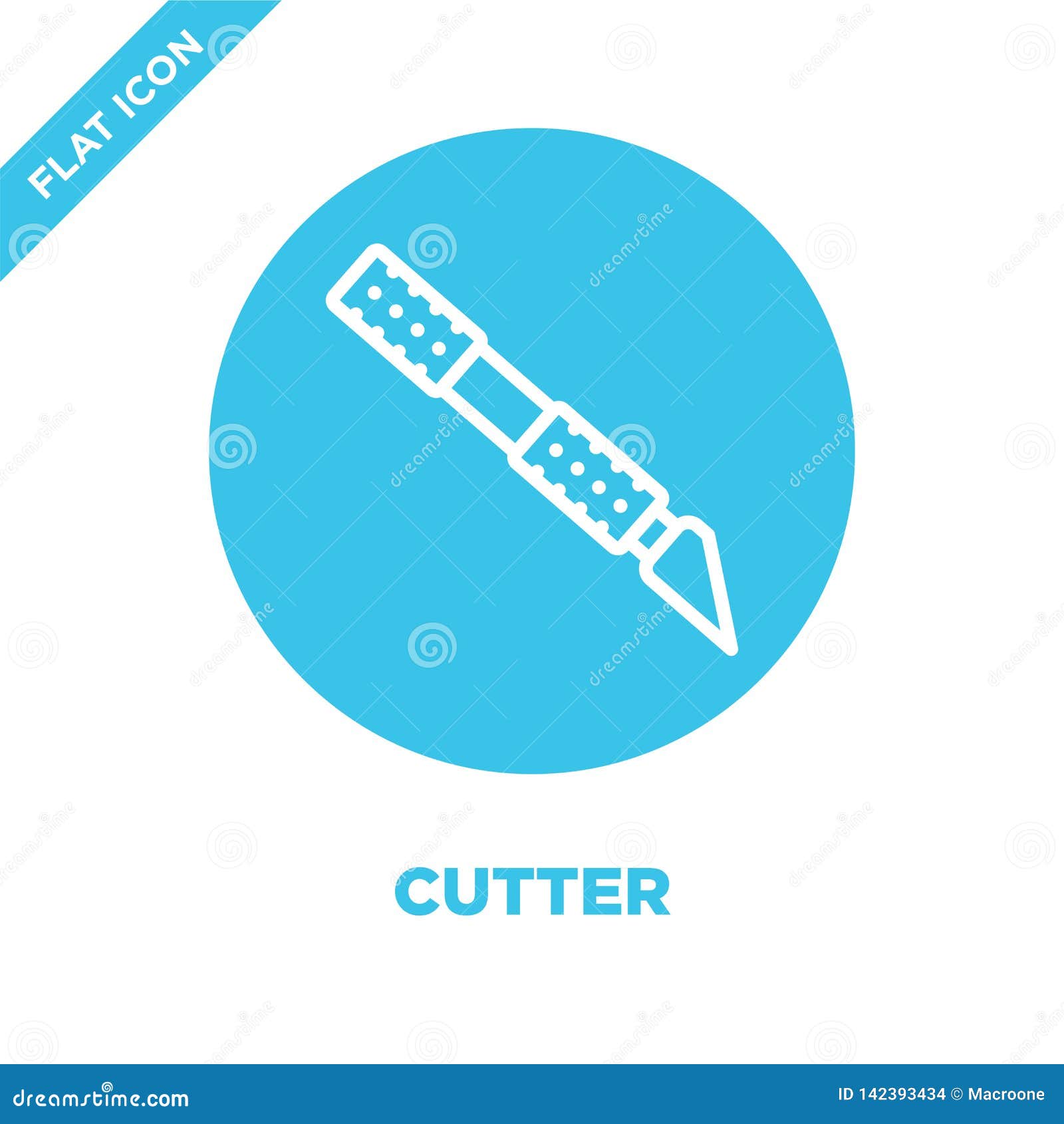 Cutter Icon Vector from Stationery Collection. Thin Line Cutter Outline ...