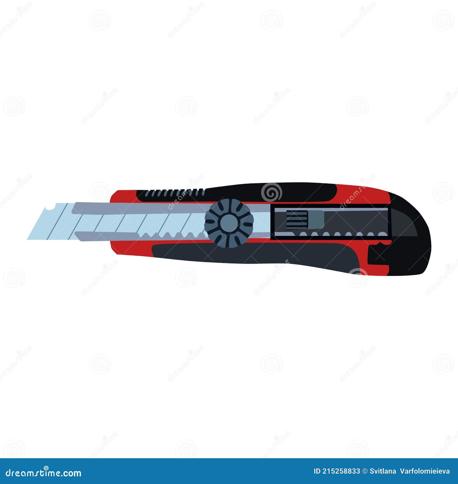Cutter Knife, Flat Vector Illustration Isolated on White Background ...